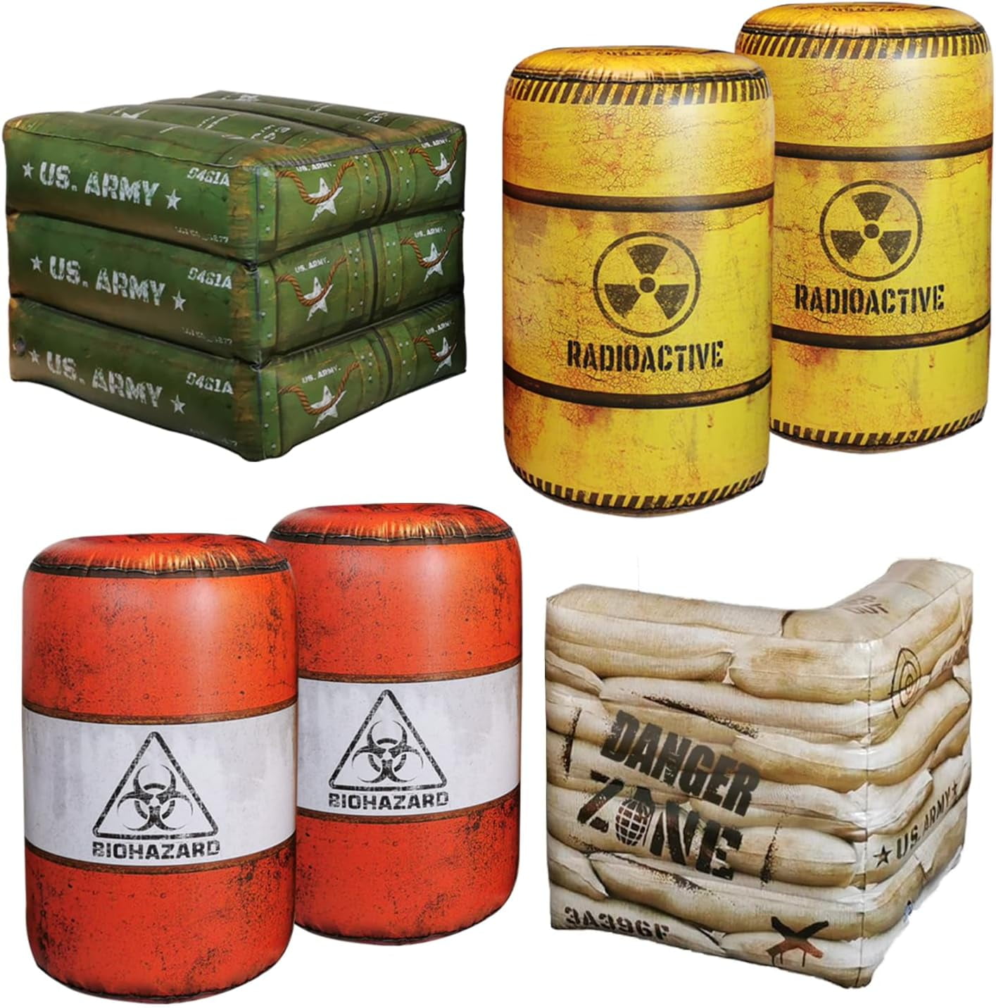 NINOSTAR Package 6 Combat Battlefield Inflatables, 4 Barrels + 1 ...