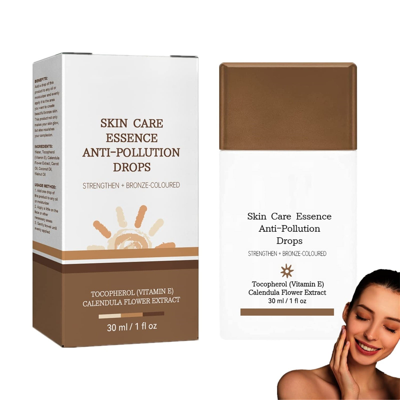 NINSEN Anti-Pollution Sunshine Drops,30ml Strengthen Bronzed Body ...