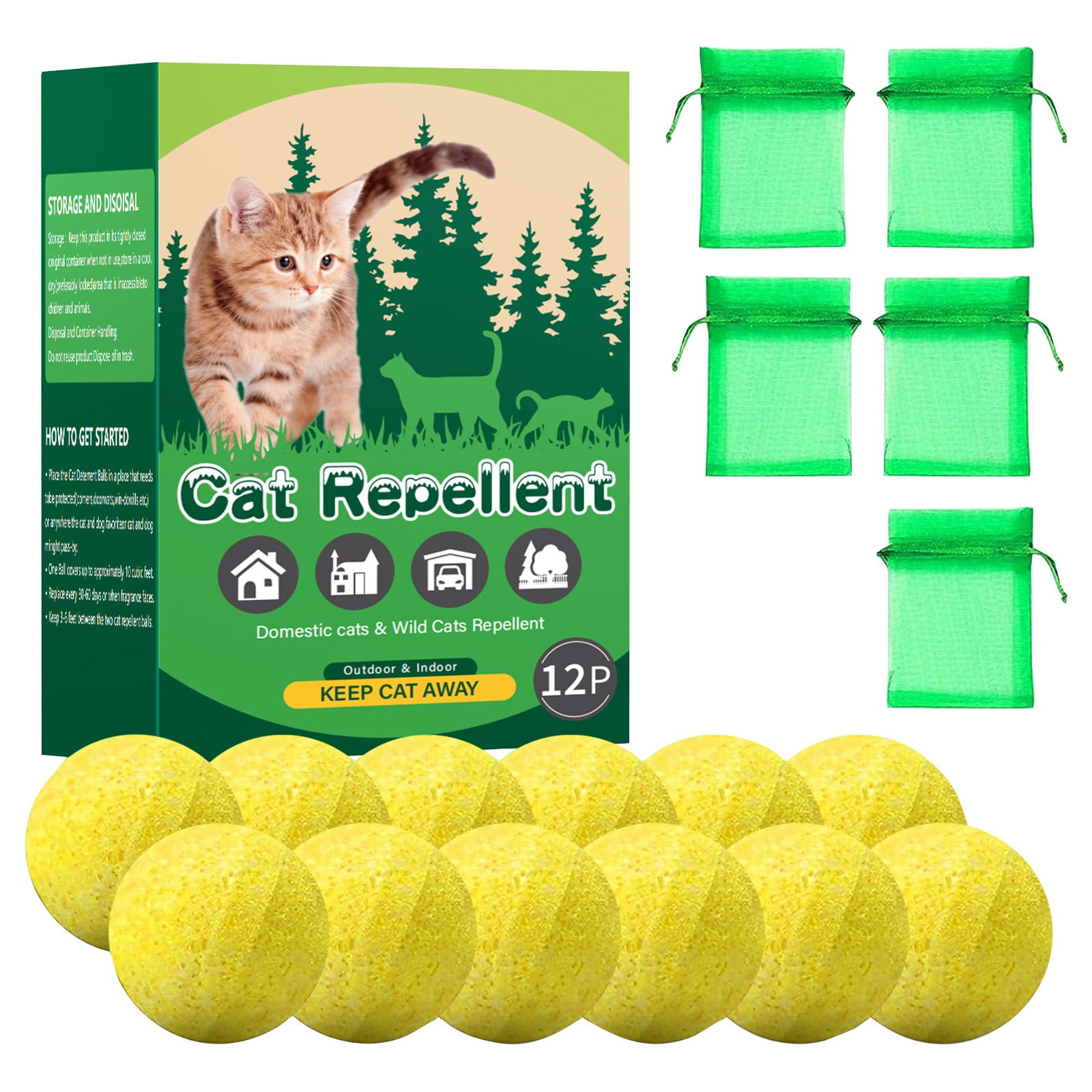 NINSEN Cat Repellent Ball Outdoor, Cat Deterrent Indoor, Cat Deterrent to Keep Cats Out of Yard ...