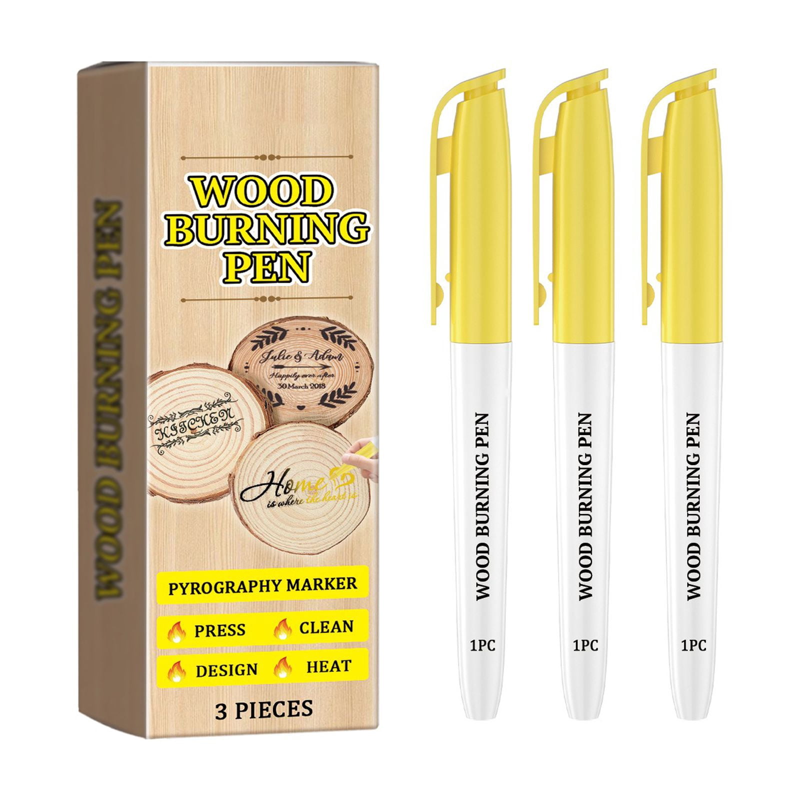 NINSEN Pyrography Marker Pen Wood Pyrography Pen Burning Effect Pen ...