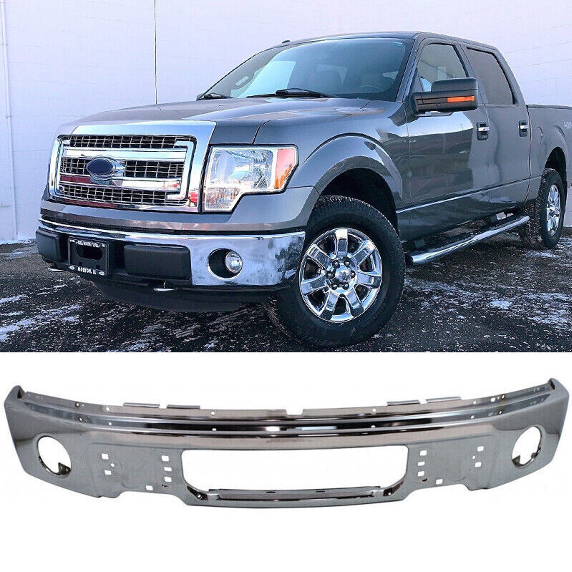 NINTE Front Bumper Face Bar for 2009-2014 Ford F150 Pickup W/ Fog NEW ...