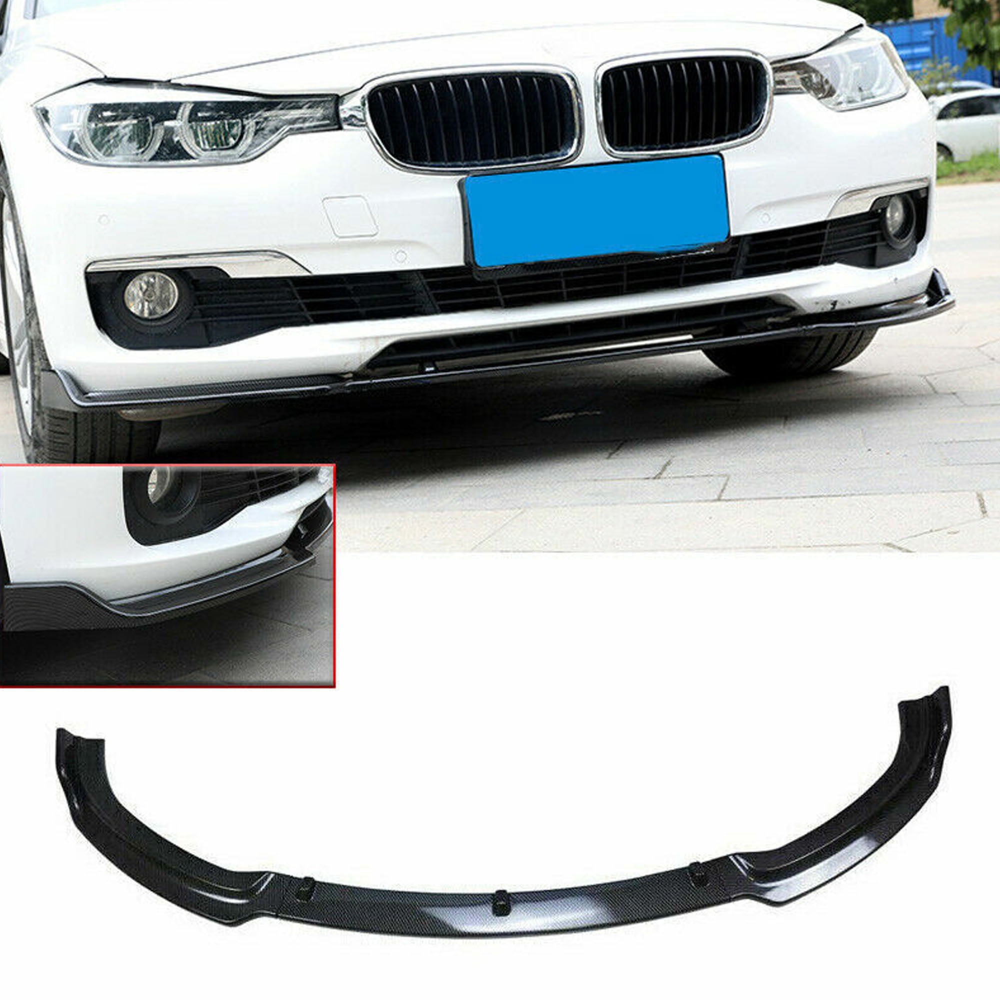 NINTE Front Bumper Lip for 2013-2018 BMW F30 Base Carbon Fiber Style ...