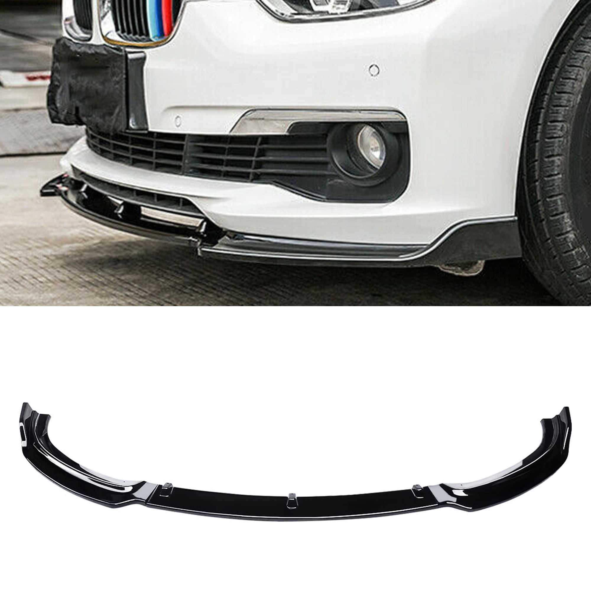 NINTE Front Bumper Lip for 2013-2018 BMW F30 Base Gloss Black ABS 3 PCS ...