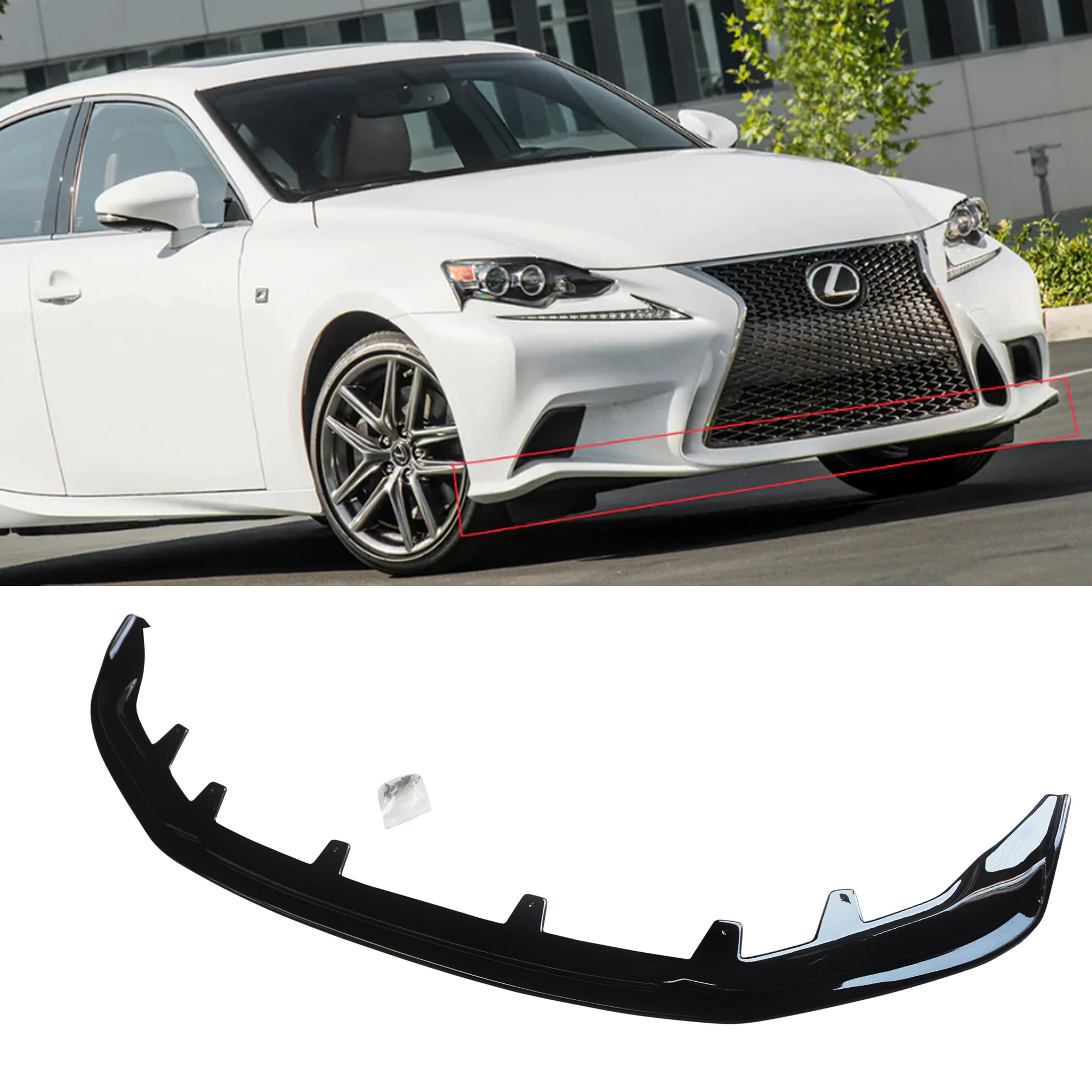 NINTE Front Bumper Lip for 2014-2016 Lexus IS250 IS300 IS350 F Sport ...