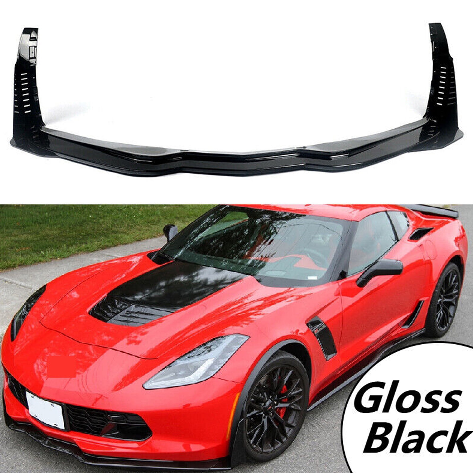 NINTE Gloss Black Front Bumper Lip Accessory for 2014-2019 Chevrolet ...