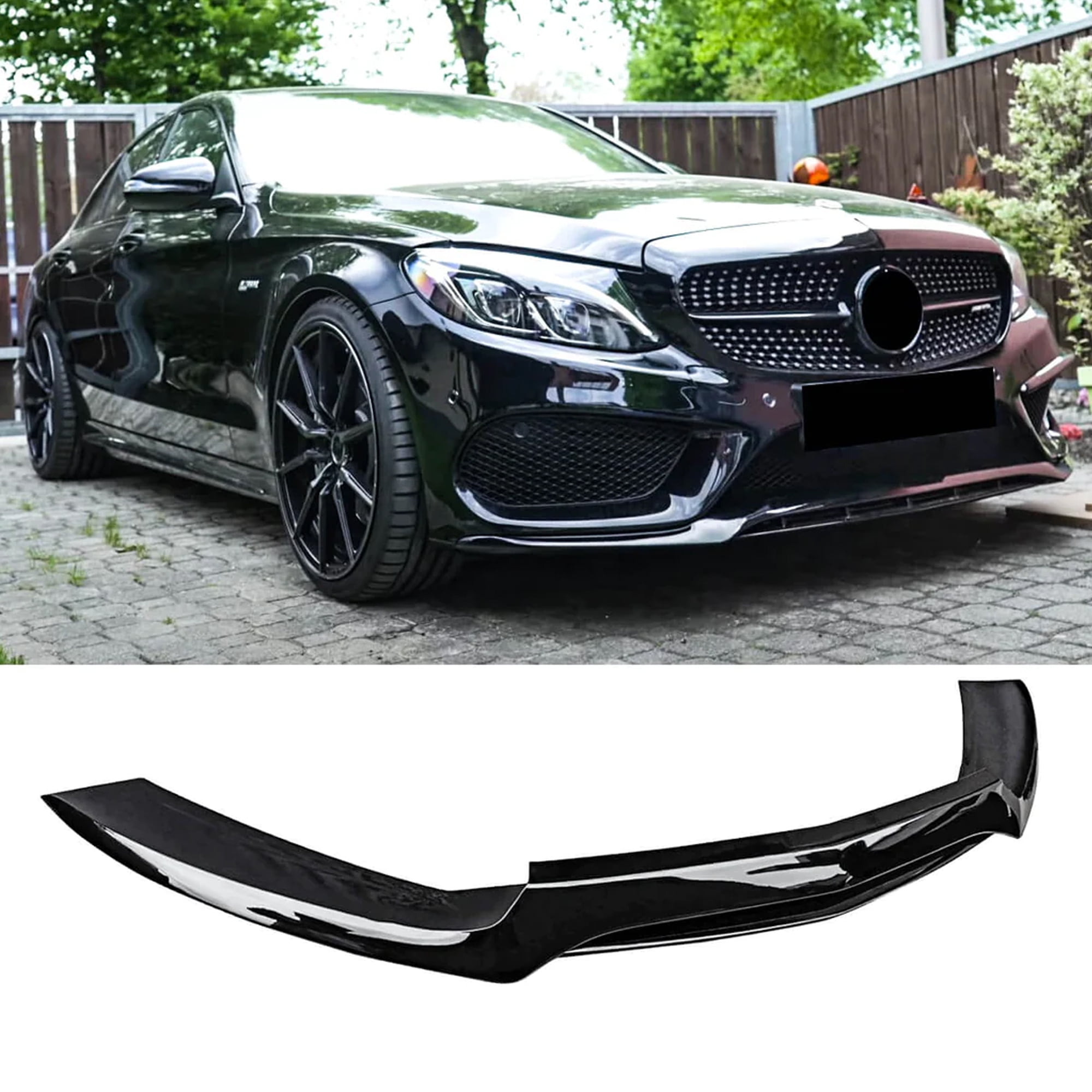 NINTE Front Bumper Lip for 2015-2018 Mercedes-Benz W205 Sport C43 AMG ...