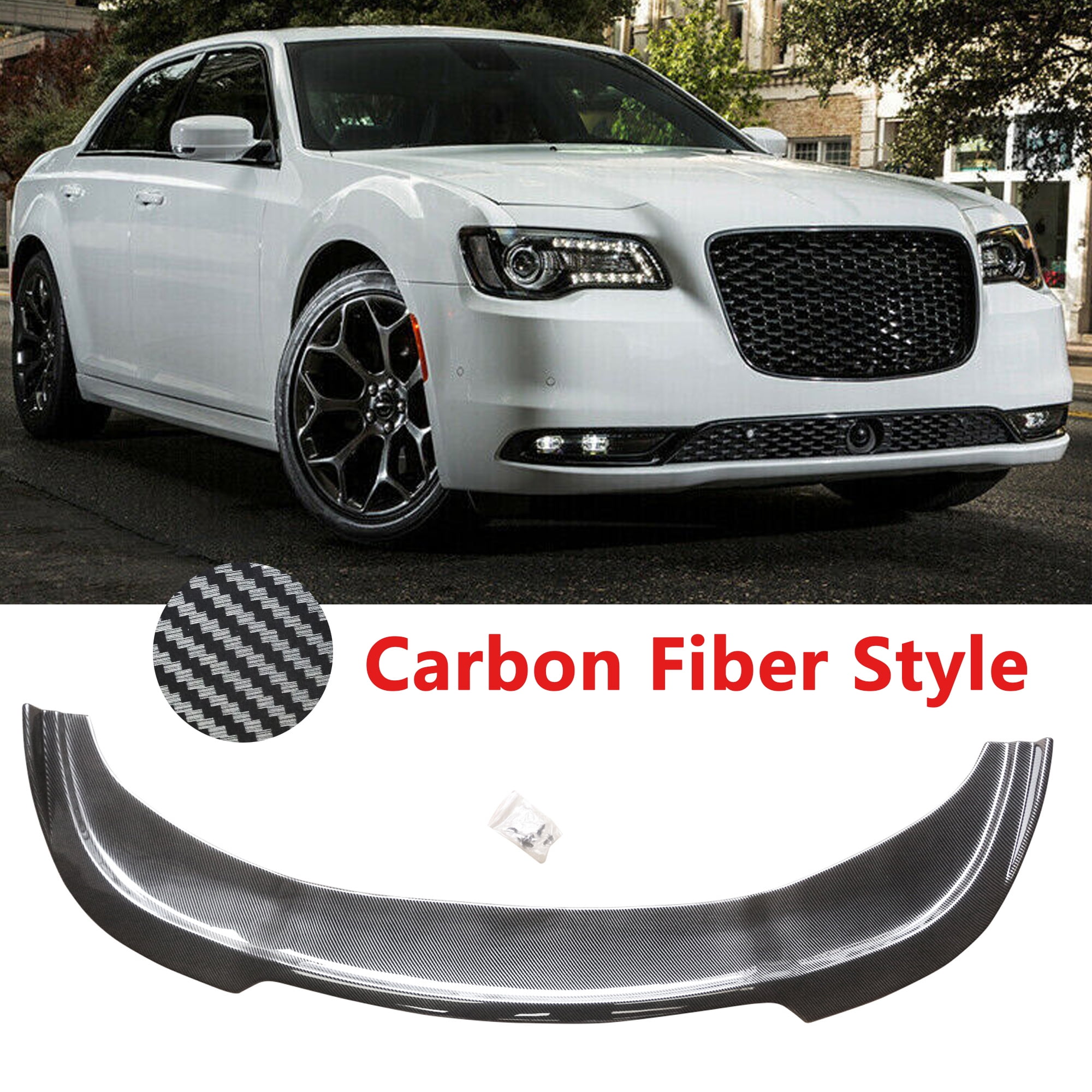 NINTE Front Bumper Lip for 2015-2022 Chrysler 300 RT Carbon Fiber Style ...