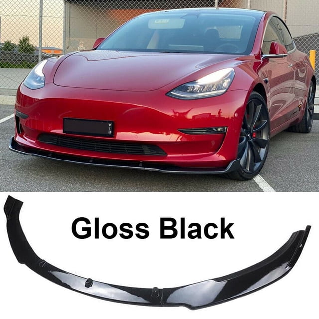 NINTE Front Bumper Lip for 2016-2020 Tesla Model 3 Sedan Gloss Black ...