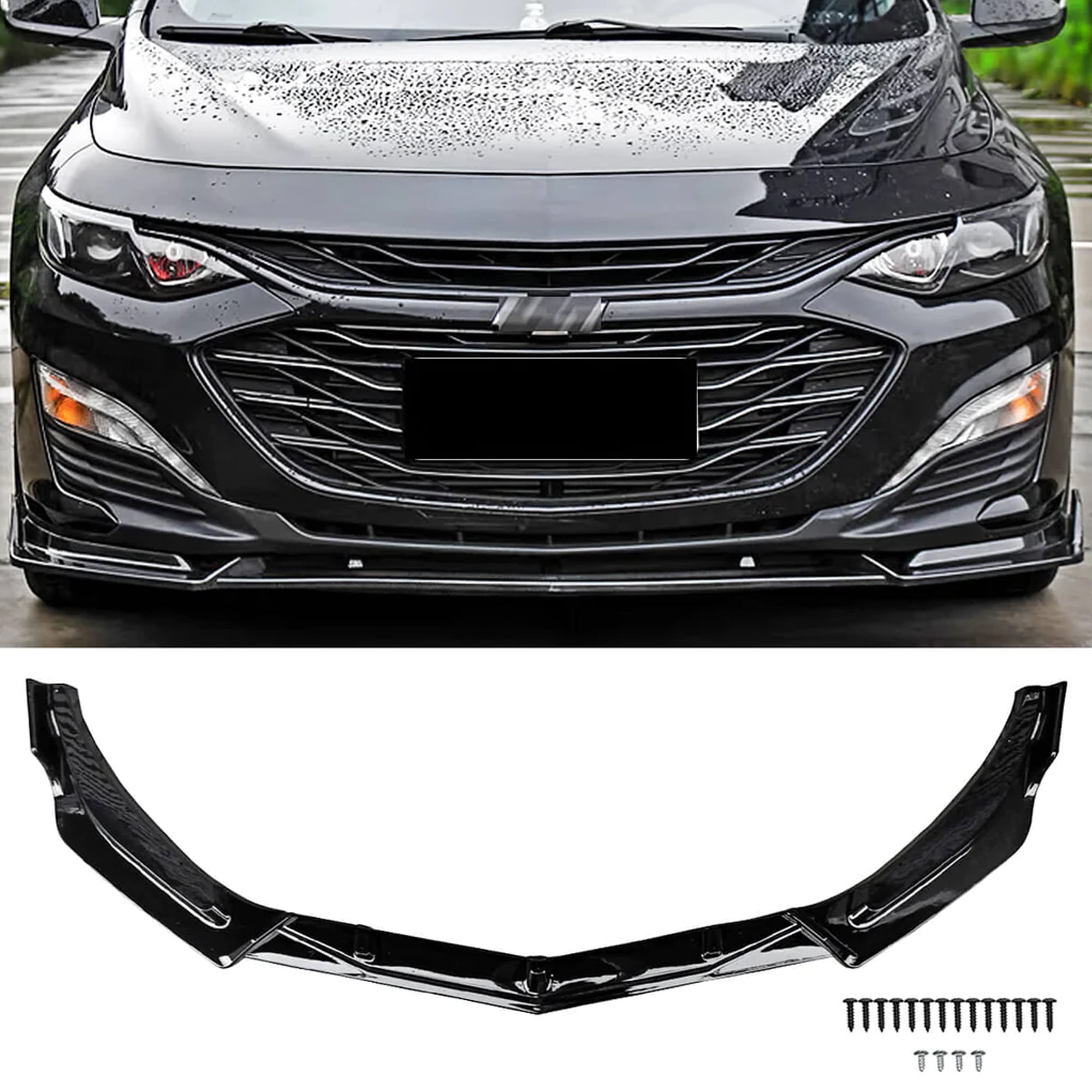 NINTE Front Bumper Lip for 2016-2023 Chevrolet Malibu ABS 3 PCs Spoiler ...