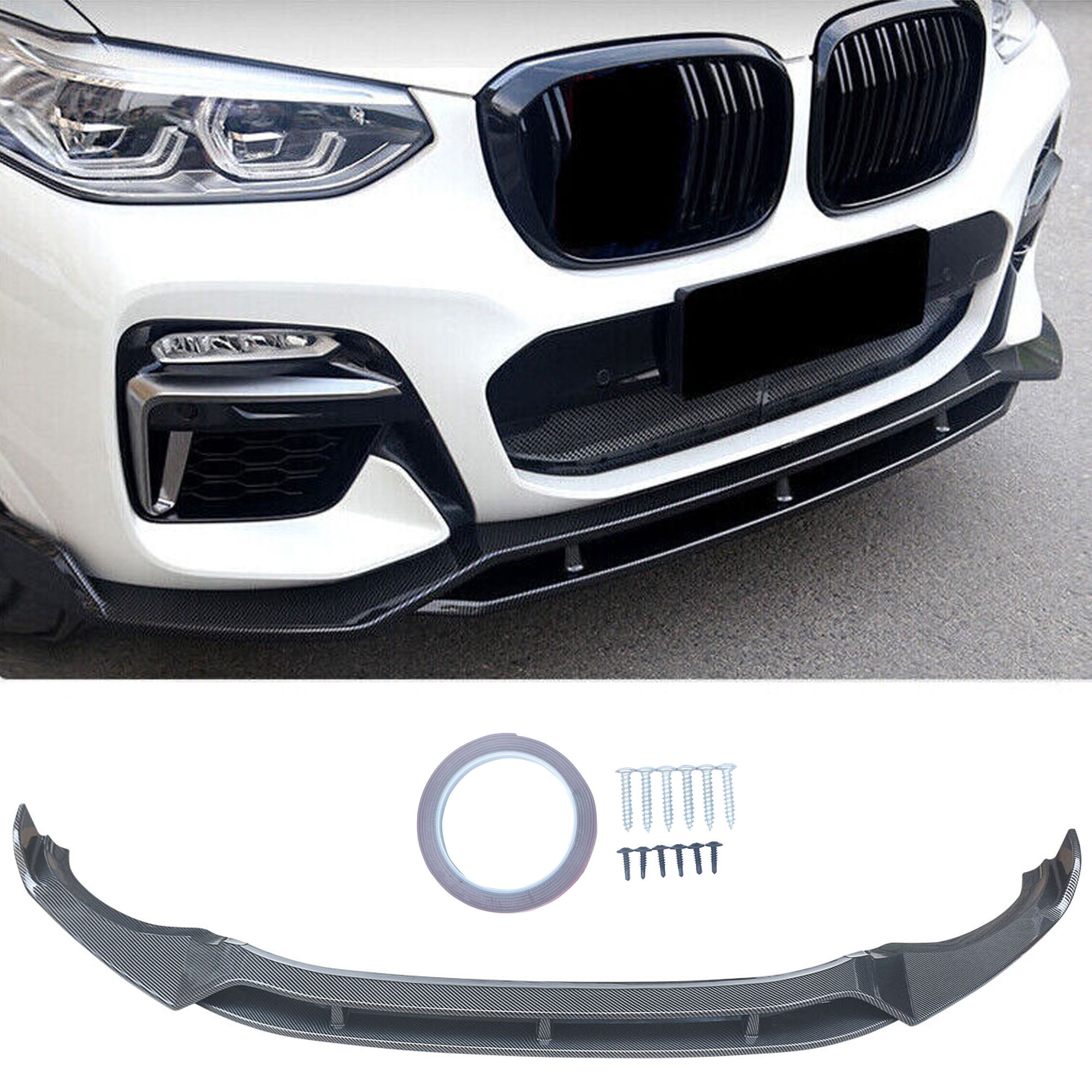 NINTE Front Bumper Lip for 2018-2021 BMW X3 G01 X4 G02 M-Sport Carbon ...
