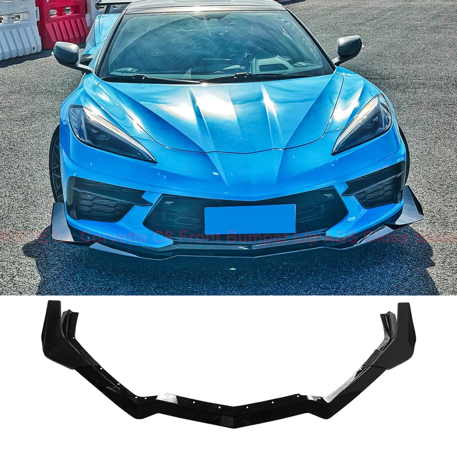 NINTE Front Bumper Lip for 2020-2023 Chevrolet Corvette C8 Spoiler ...