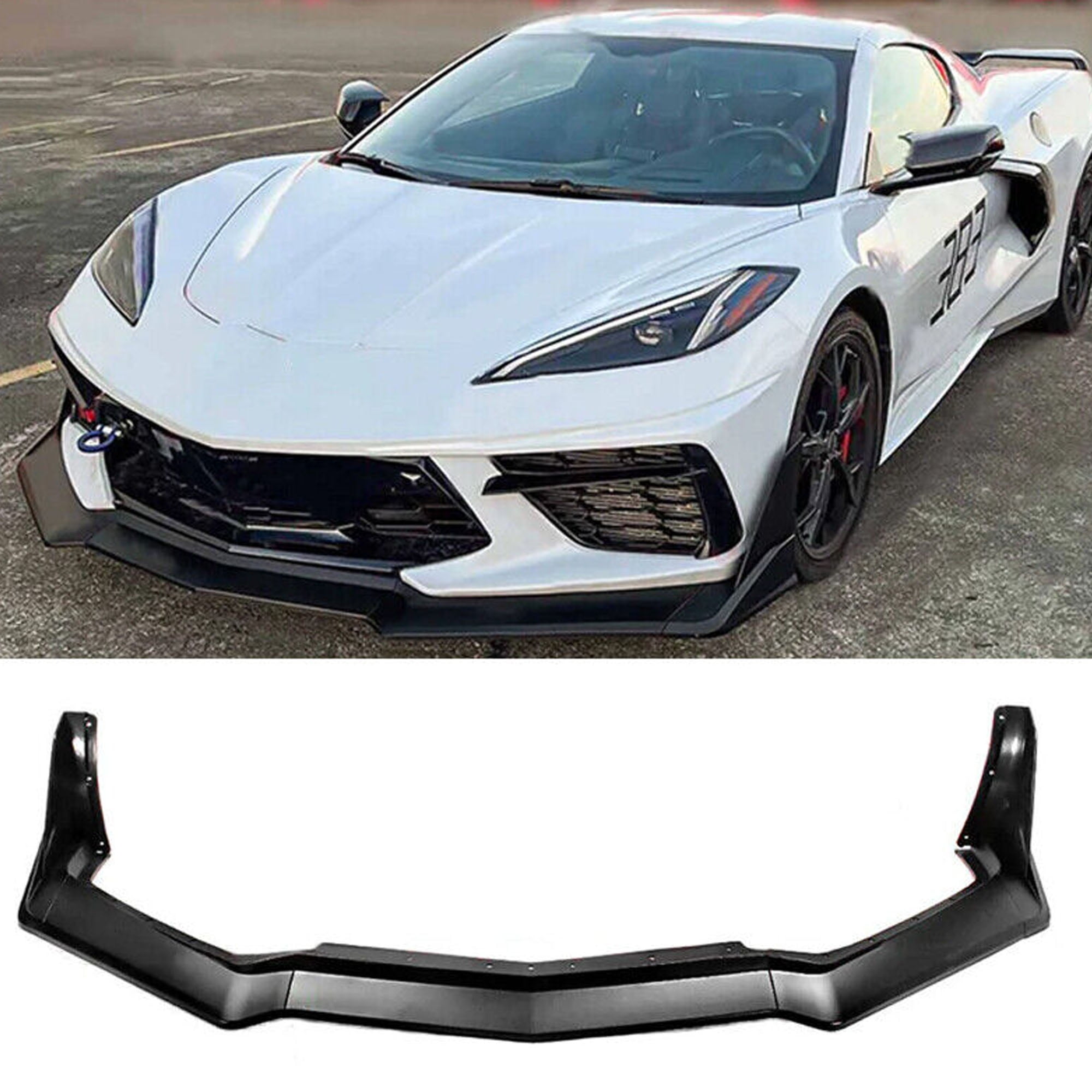 NINTE Front Bumper Lip for 2020-2023 Corvette C8 Z51 STG3 Spoiler Winglet Matte Black - Walmart.com