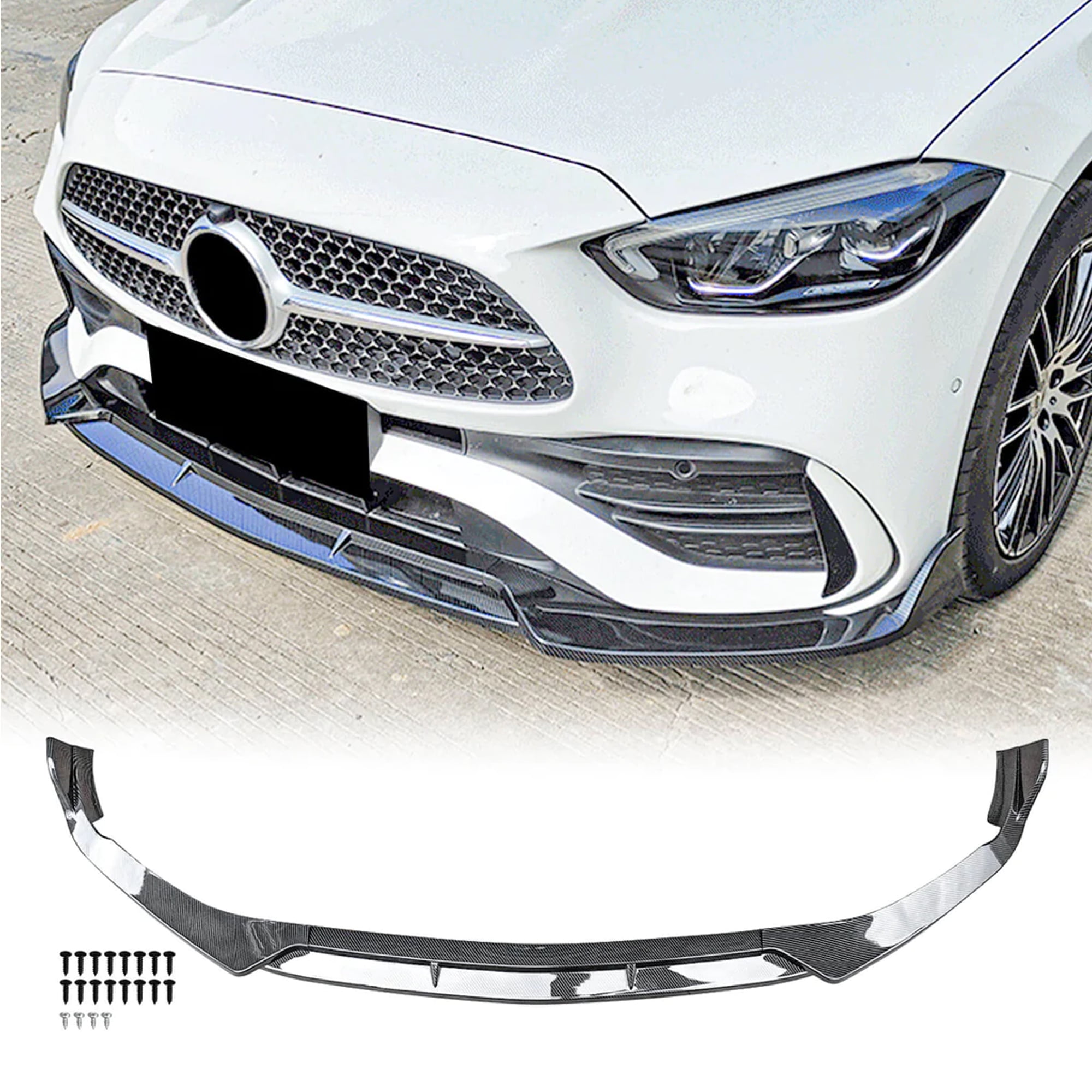 NINTE Front Bumper Lip for 2022-2024 Mercedes-Benz C-Class W206 C300 ...