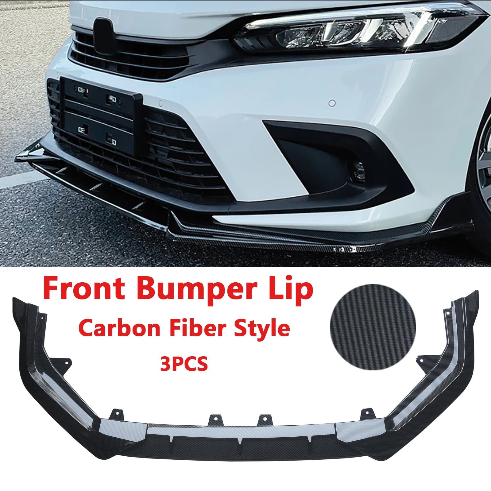 NINTE Front Bumper Lip for 2022-23 Honda Civic 11th Gen Sedan ABS ...