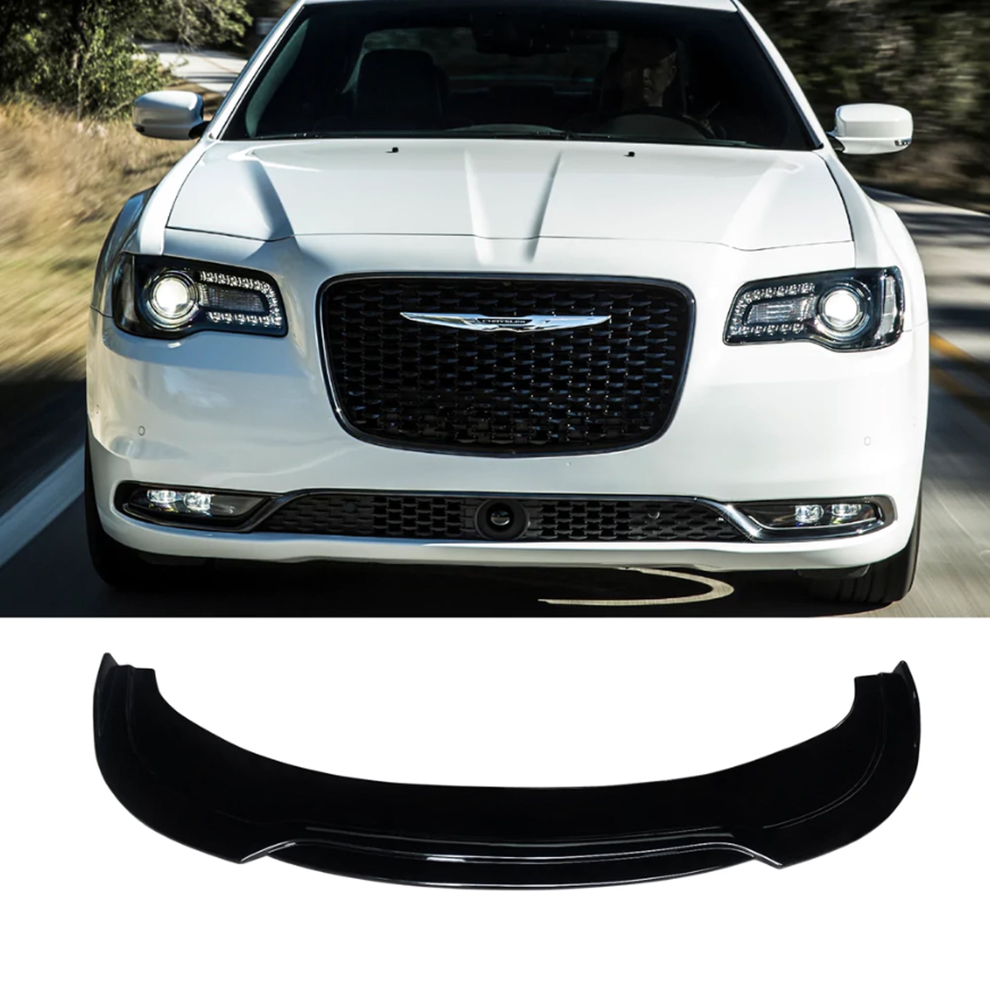 NINTE Front Bumper Lip for Chrysler 300 RT 15-22 Gloss Black Dual-Deck ...