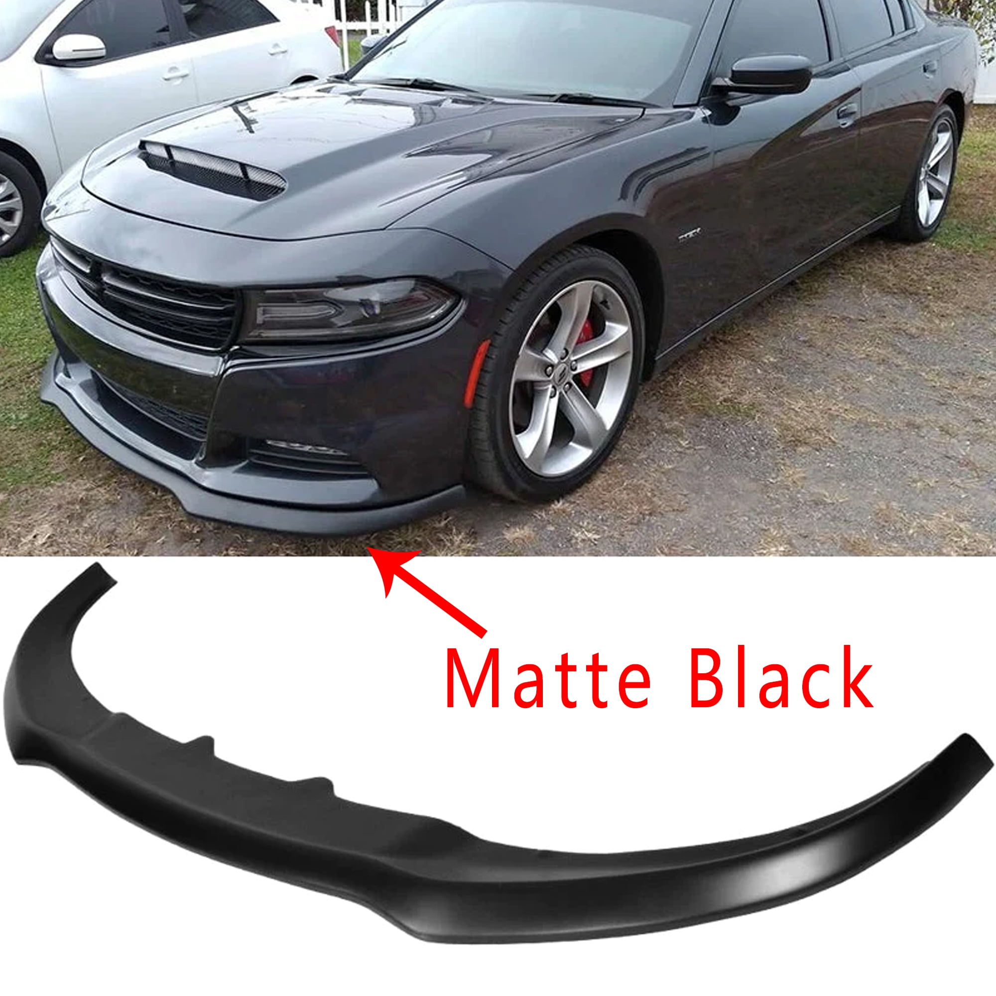 NINTE ABS Matte Black Front Bumper Lip Splitter for 2015-2018 Dodge ...