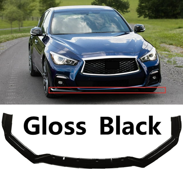 NINTE Front Bumper Lip for Infiniti Q50 Sport 2018-2023 Gloss Black ...