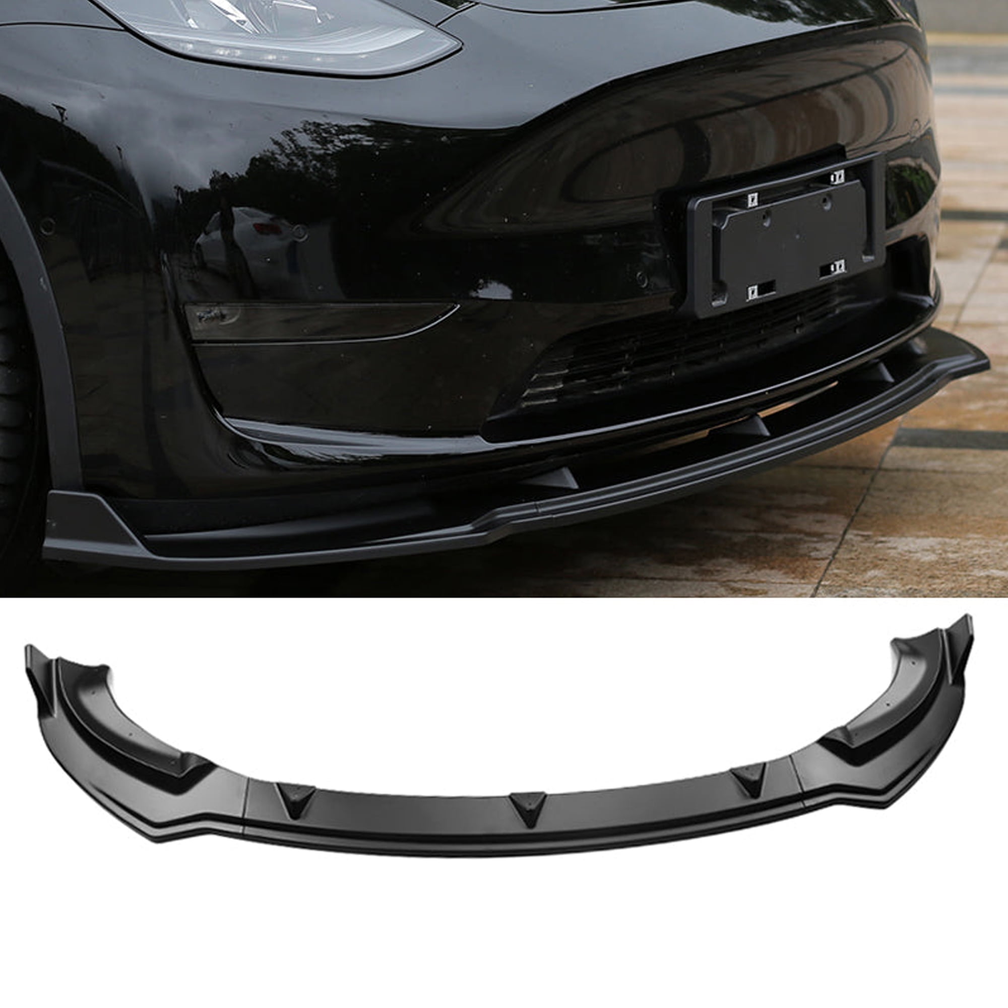 NINTE Front Bumper Lower Lip for 2020-2022 Tesla Model Y Matte Black ...