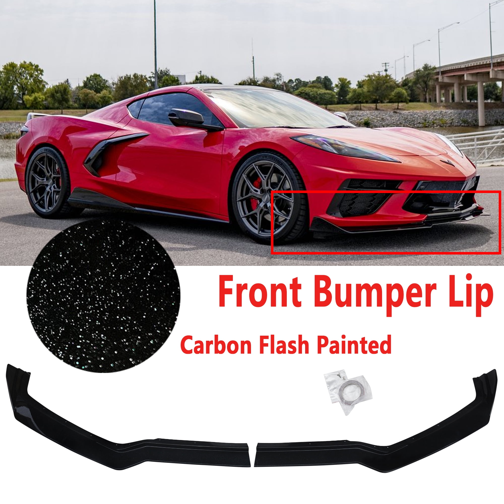 NINTE Front Bumper Lower Lip for 2020-23 Chevry Corvette C8 Carbon ...