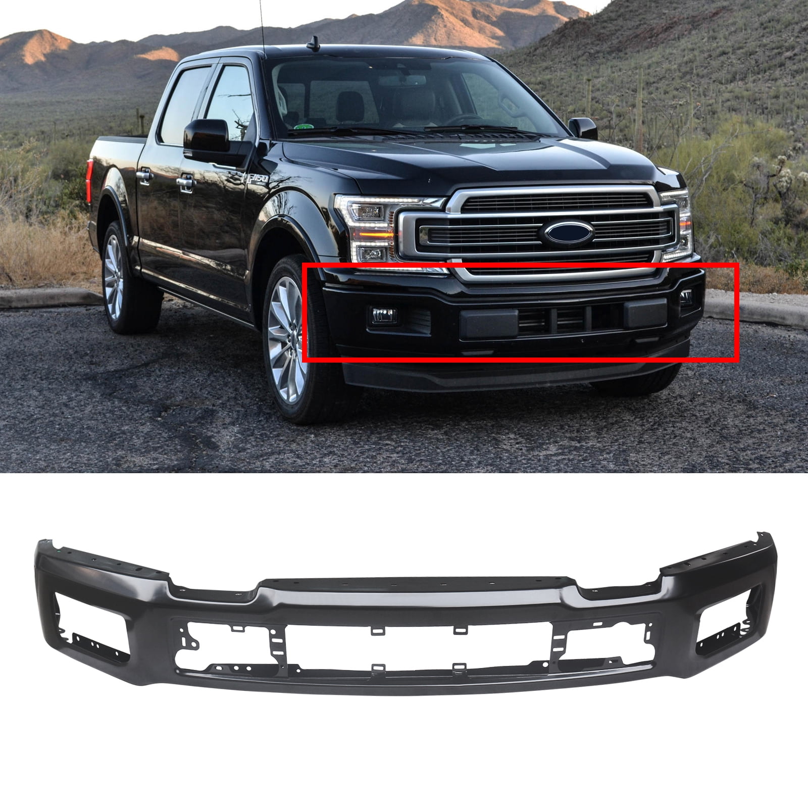 NINTE Front Bumper for 2018 2019 2020 Ford F150 Pickup with Fog Lights ...