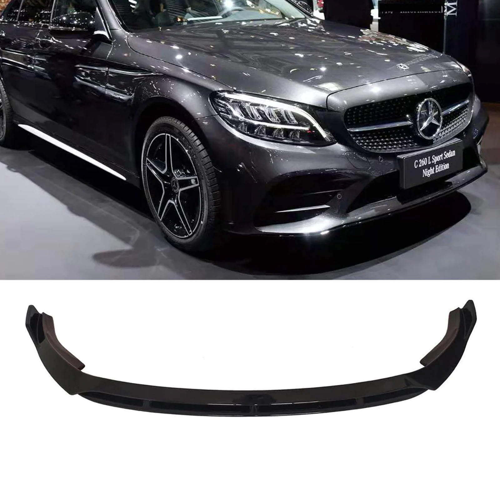 NINTE Front Bumper lip for 2019-2021 Mercedes Benz W205 C Class with ...
