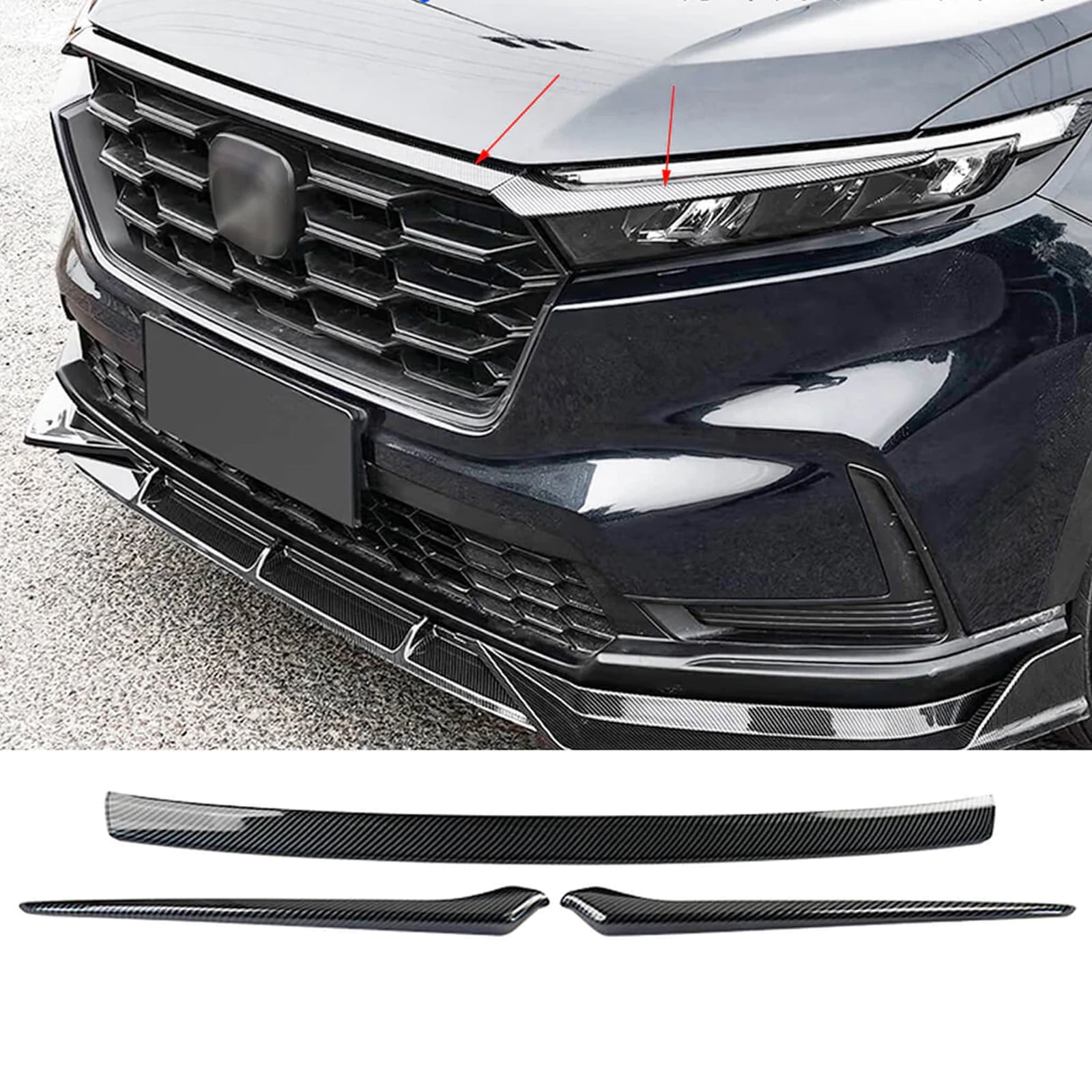 NINTE Front Engine Hood Center Grille Trim Overlay for 2023-2024 Honda ...