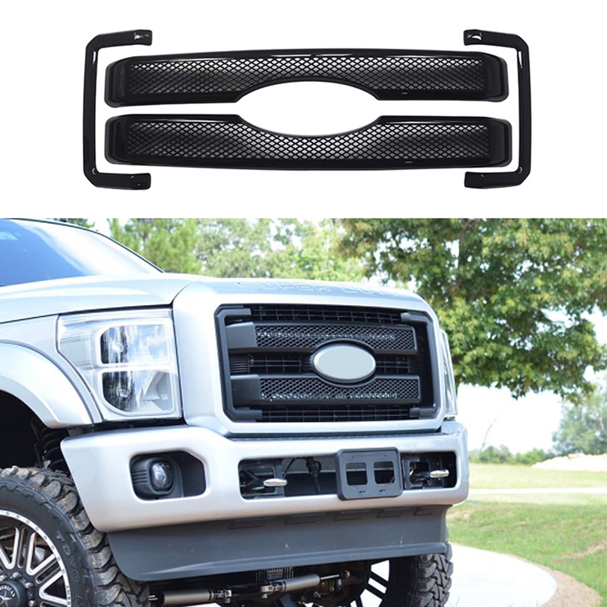 NINTE Front Grill Cover for 2011-2016 Ford F250 F350 F450 F550 Gloss ...