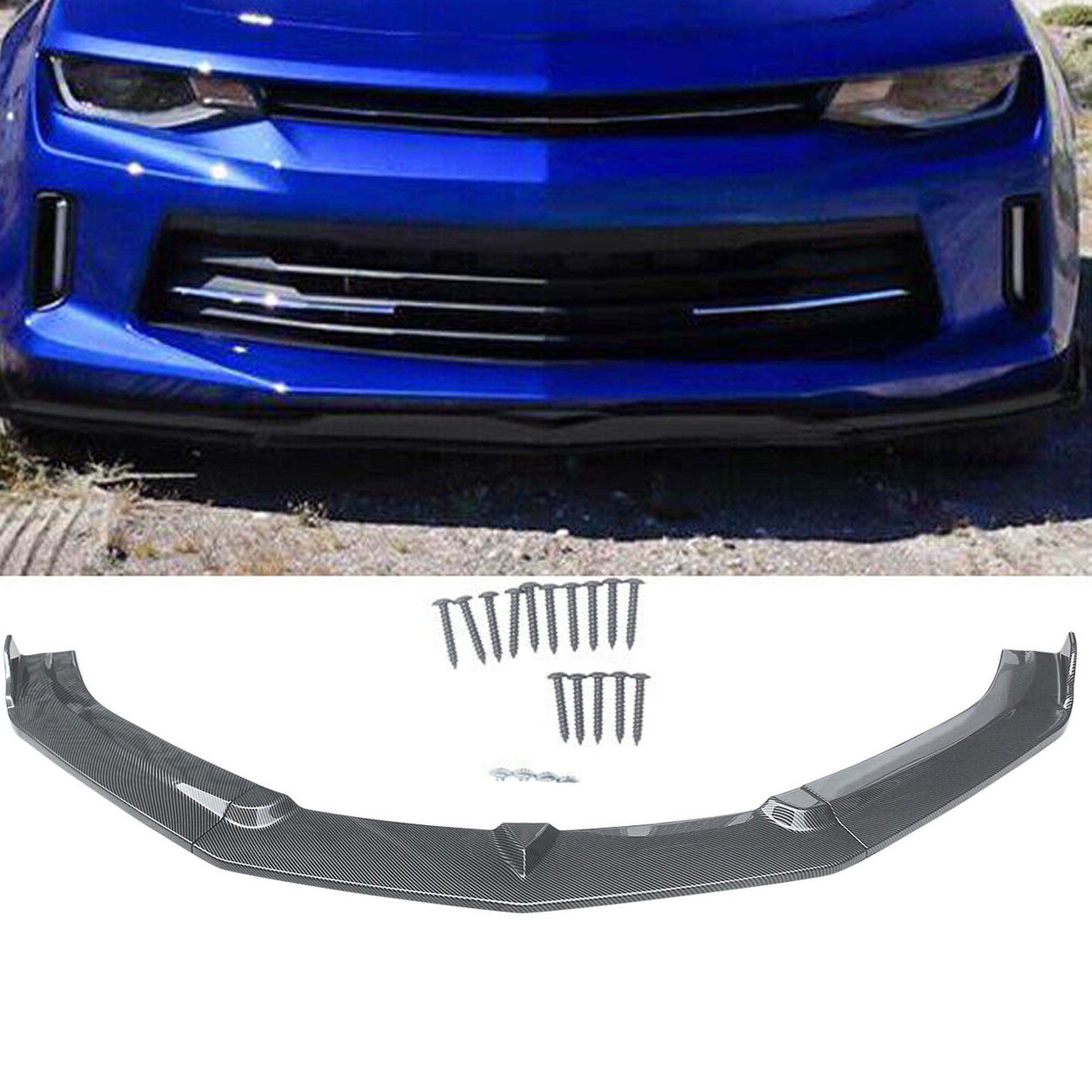 NINTE Front bumper Lip for 2016-2018 Chevrolet Camaro Splitter Carbon ...