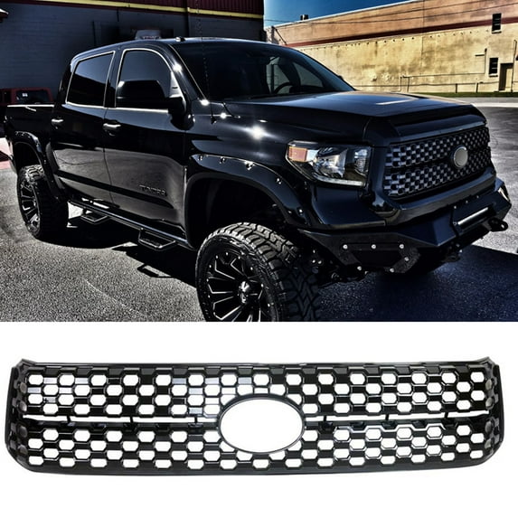 NINTE Grille Cover for 2018-2020 Toyota Tundra Platinum SR5 Overlay Gloss Black Trim - Walmart.com