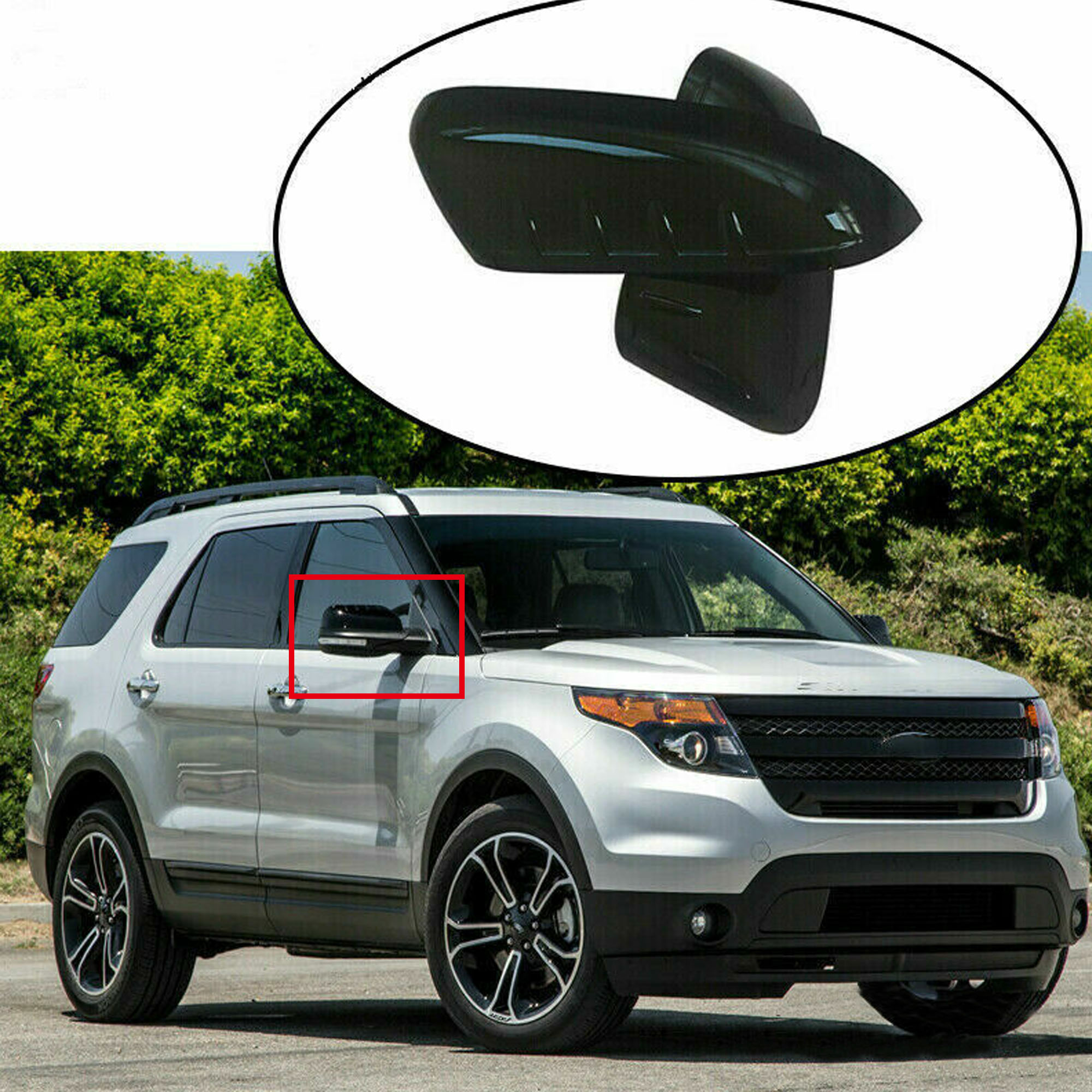 NINTE Mirror Cover for 2011- 2015 Ford Explorer Top Half Caps Trims ...