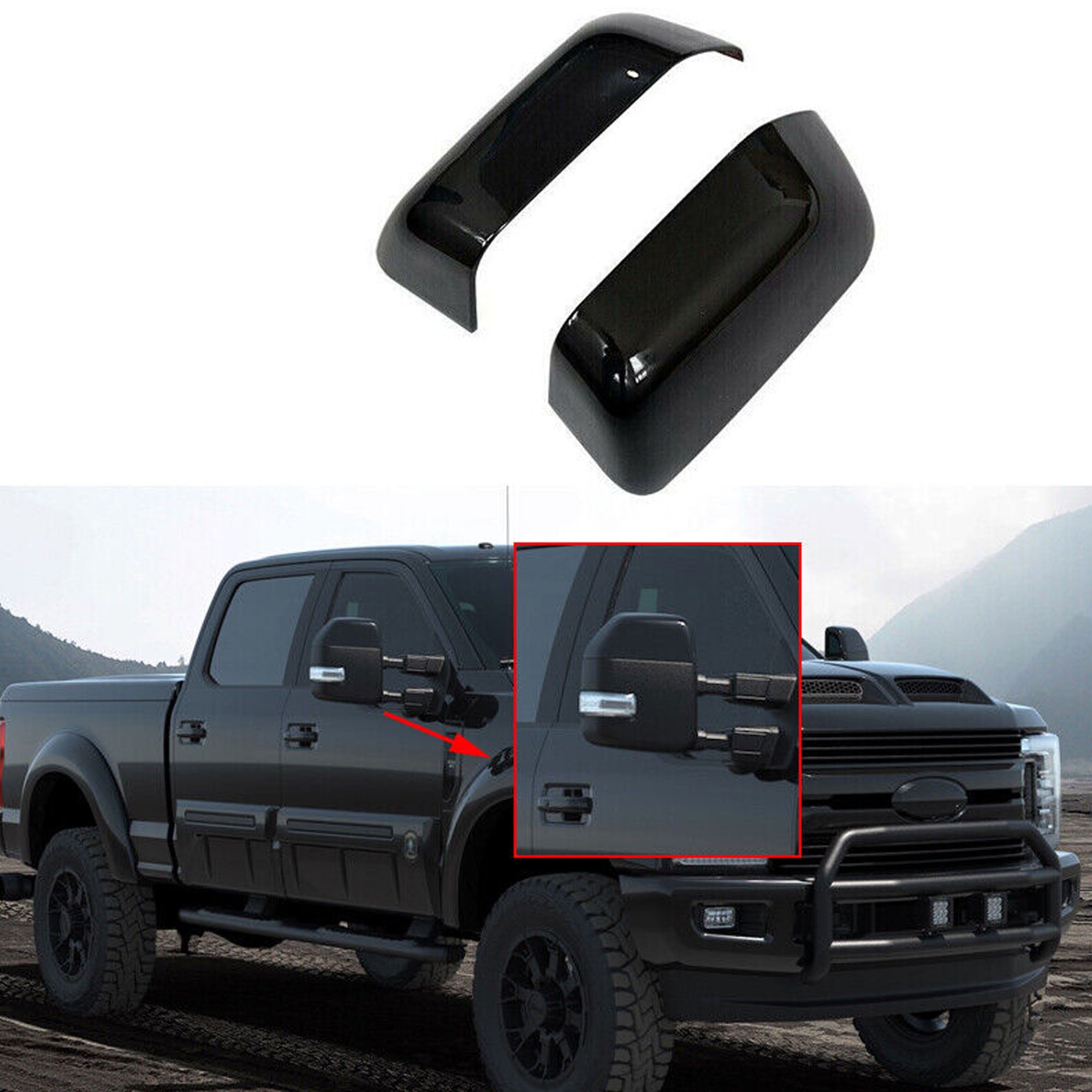 NINTE Mirror Cover for 2017-2020 Ford F250 F350 Super Duty Side Top ...