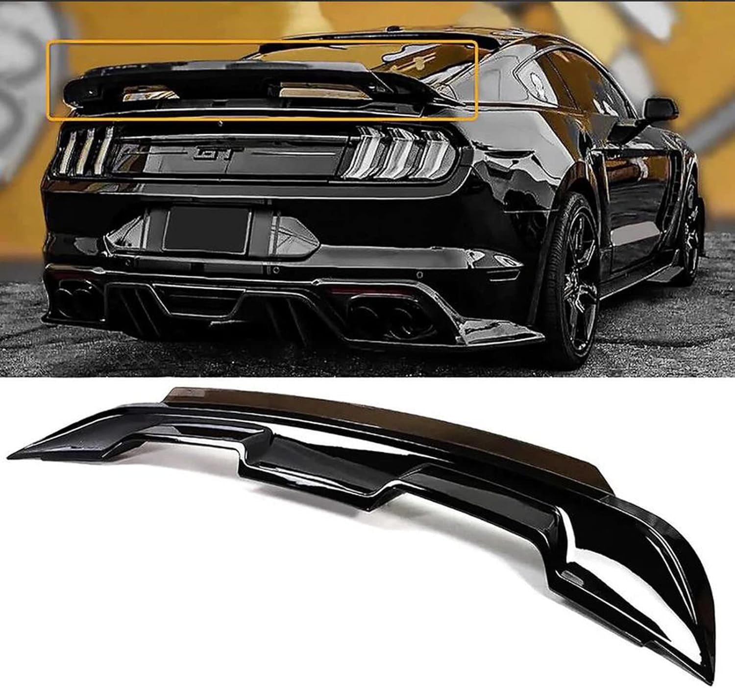 NINTE Mustang Rear Spoiler for 2015-2023 Ford Mustang ABS GT500 Style ...