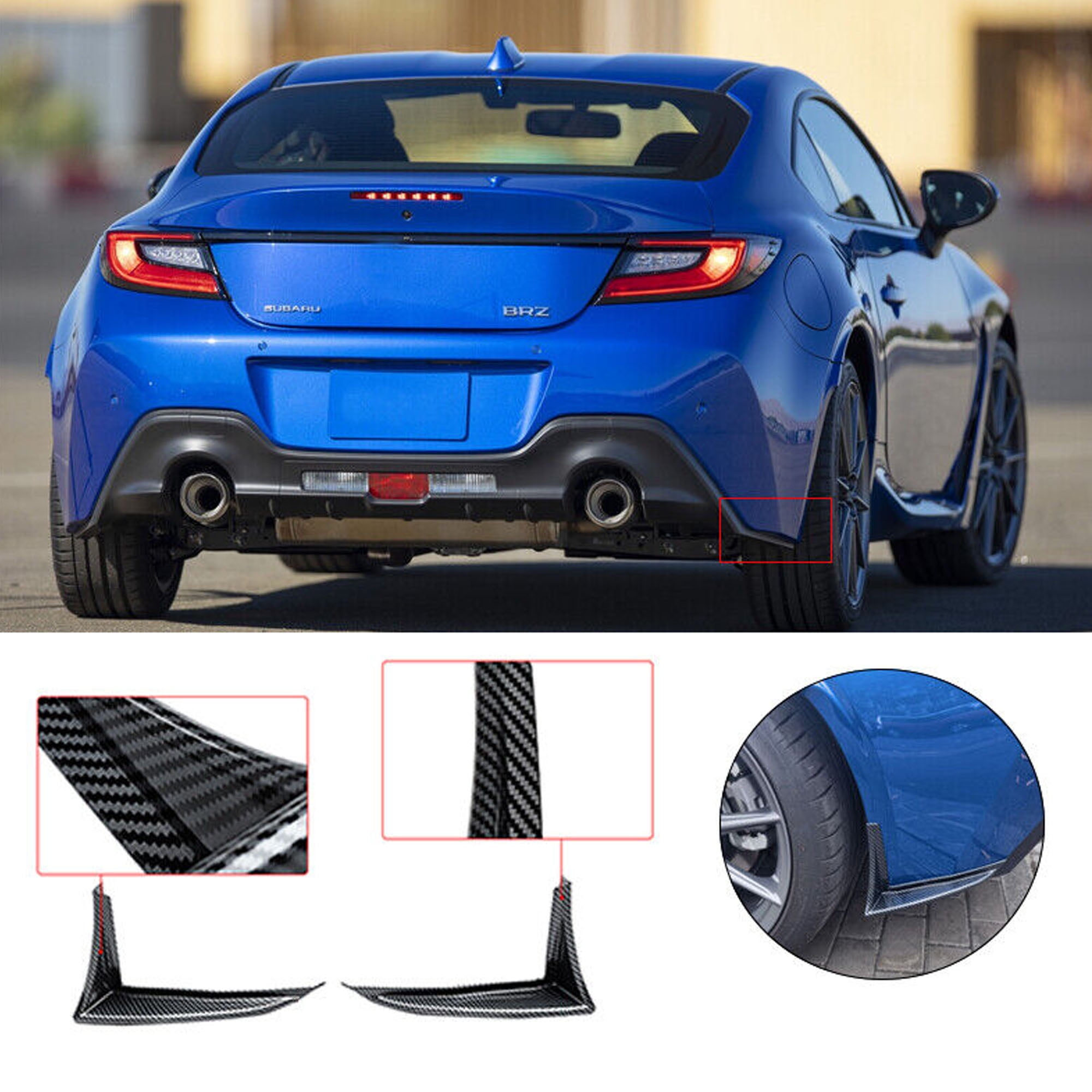 NINTE Rear Bumper Winglets Splitter for 2022 2023 Toyota GR86 Subaru ...