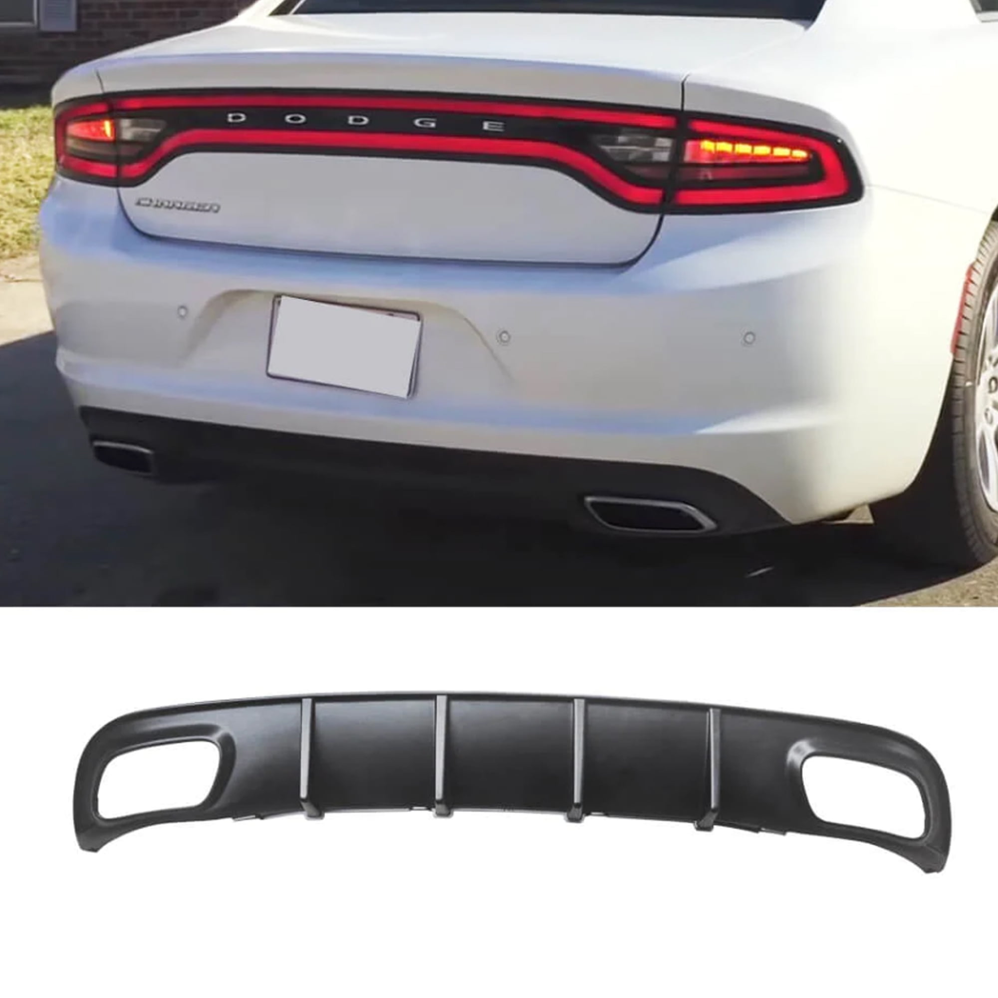 NINTE Rear Diffuser for 15-18 Dodge Charger RT/SE/GT/Enforcer/Pursuit ...