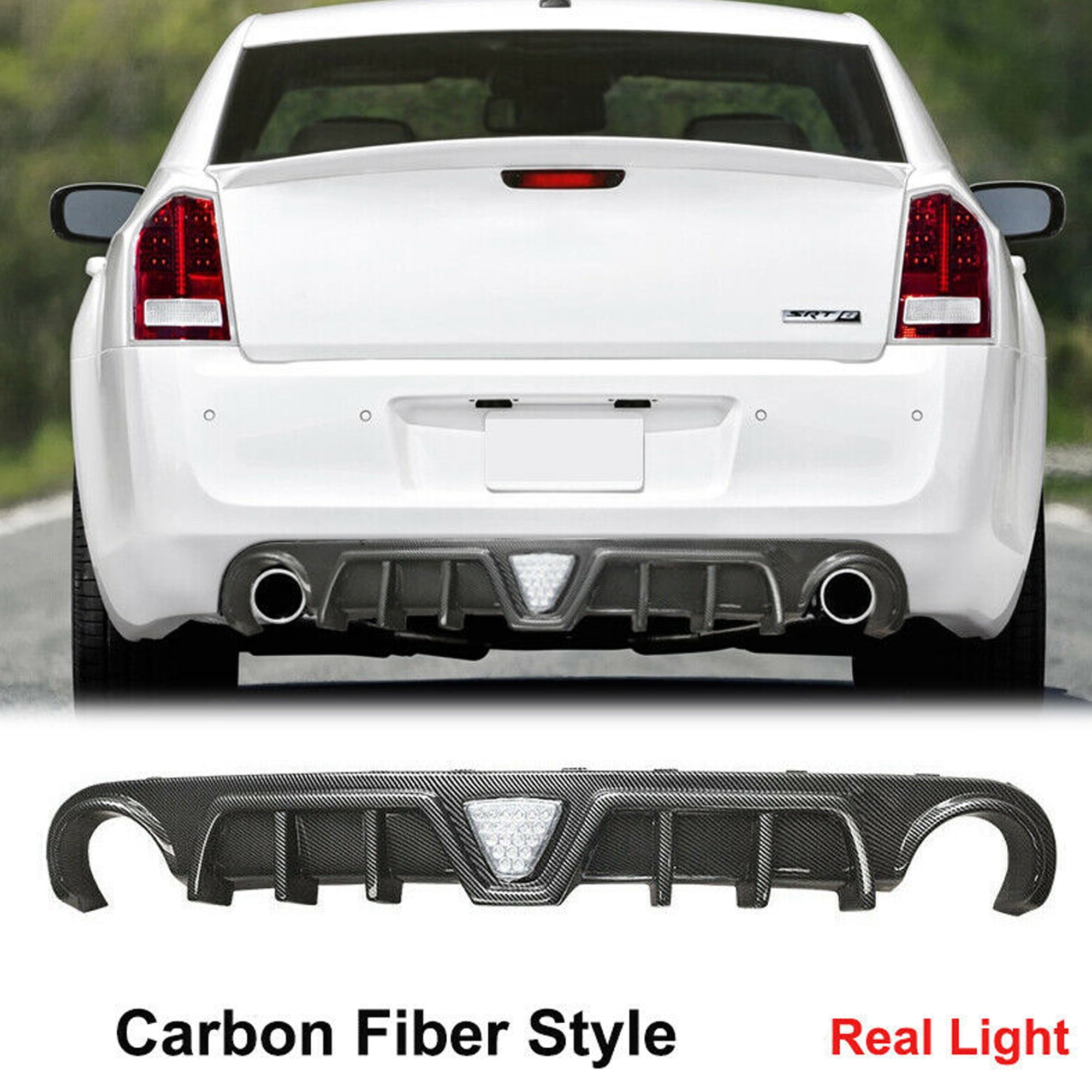NINTE Bumper Accessories: Rear Diffuser for 2012-2014 Chrysler 300 SRT ...