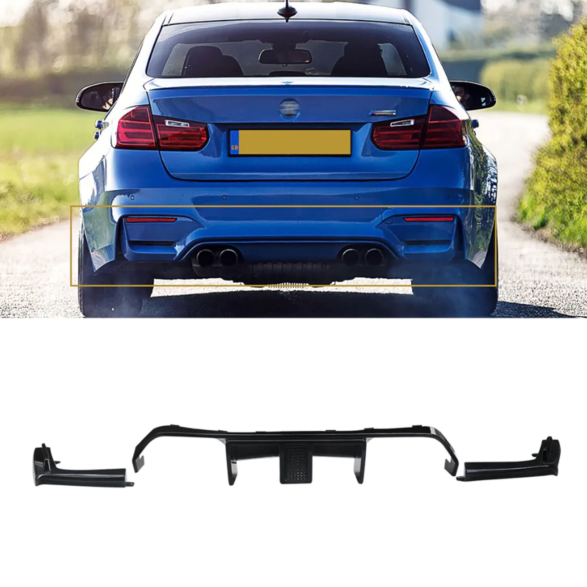 NINTE Rear Diffuser for 2015-2020 BMW F80 M3 F82 F83 M4 With Brake ...