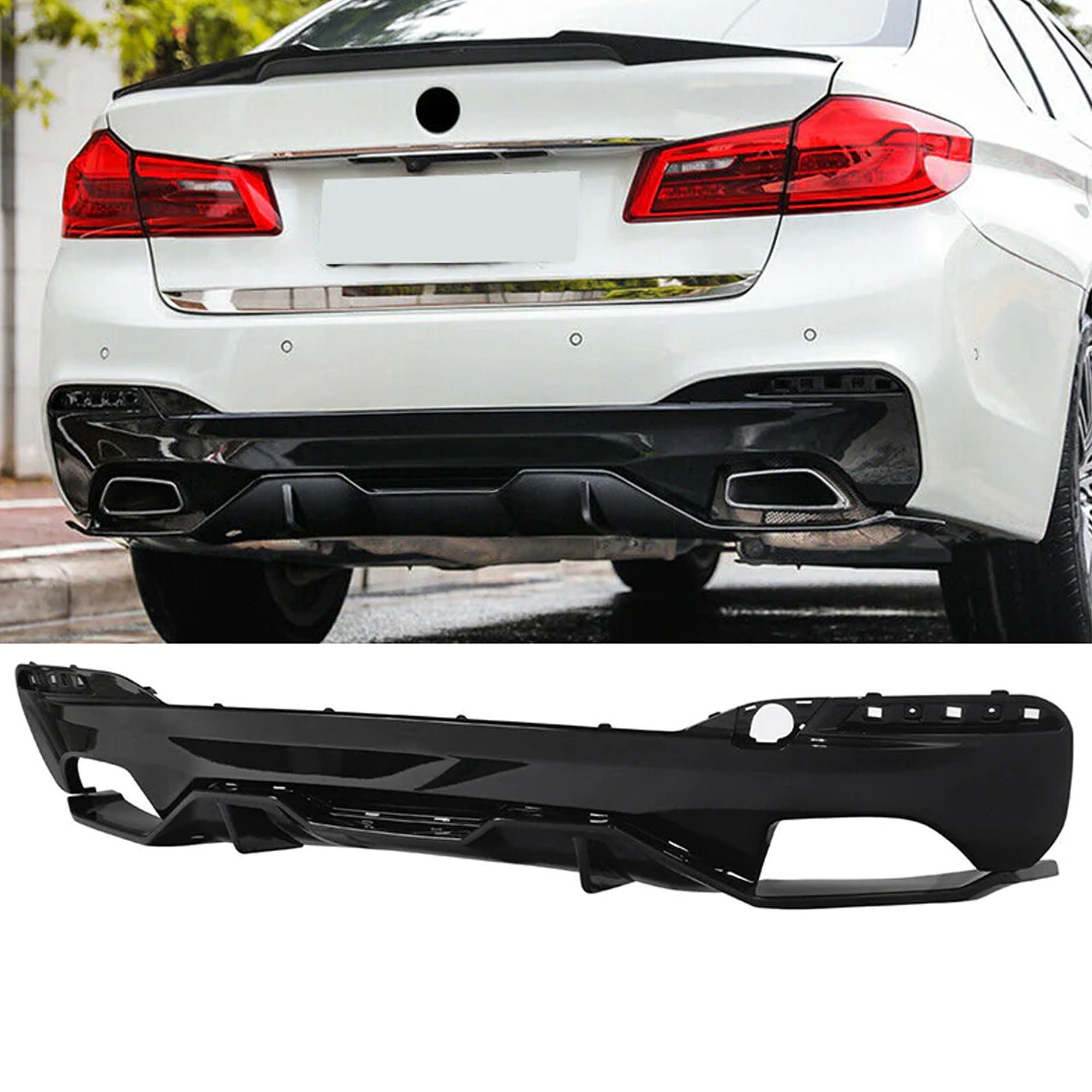 NINTE Rear Diffuser for 2017-2022 BMW G30 5 Series M Sport M55i Gloss ...