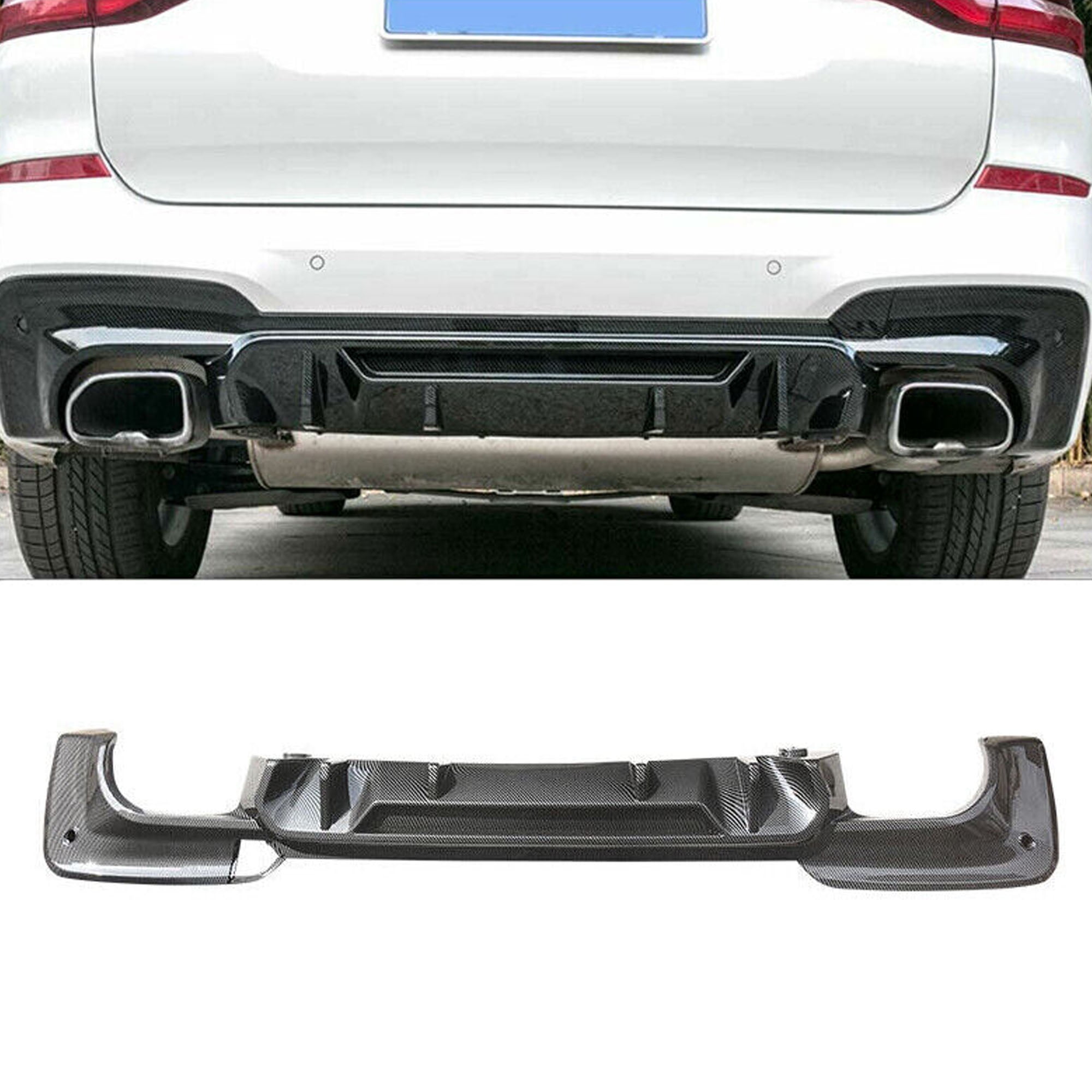 NINTE Rear Diffuser for 2018-2020 BMW G01 X3 M-Sport M40i ABS Carbon ...