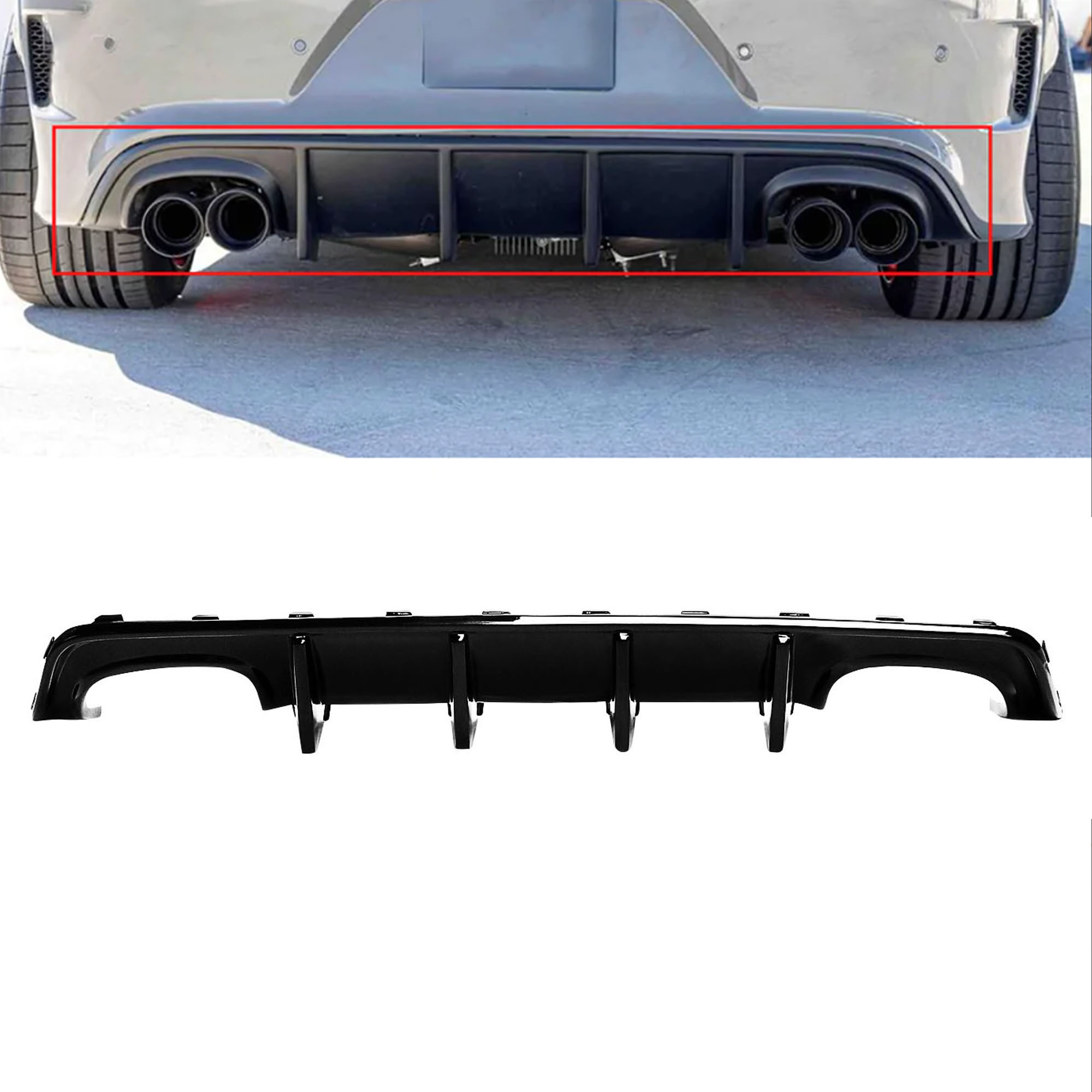 NINTE Rear Diffuser for 2020-2023 Dodge Charger Widebody Quad Exhaust ...