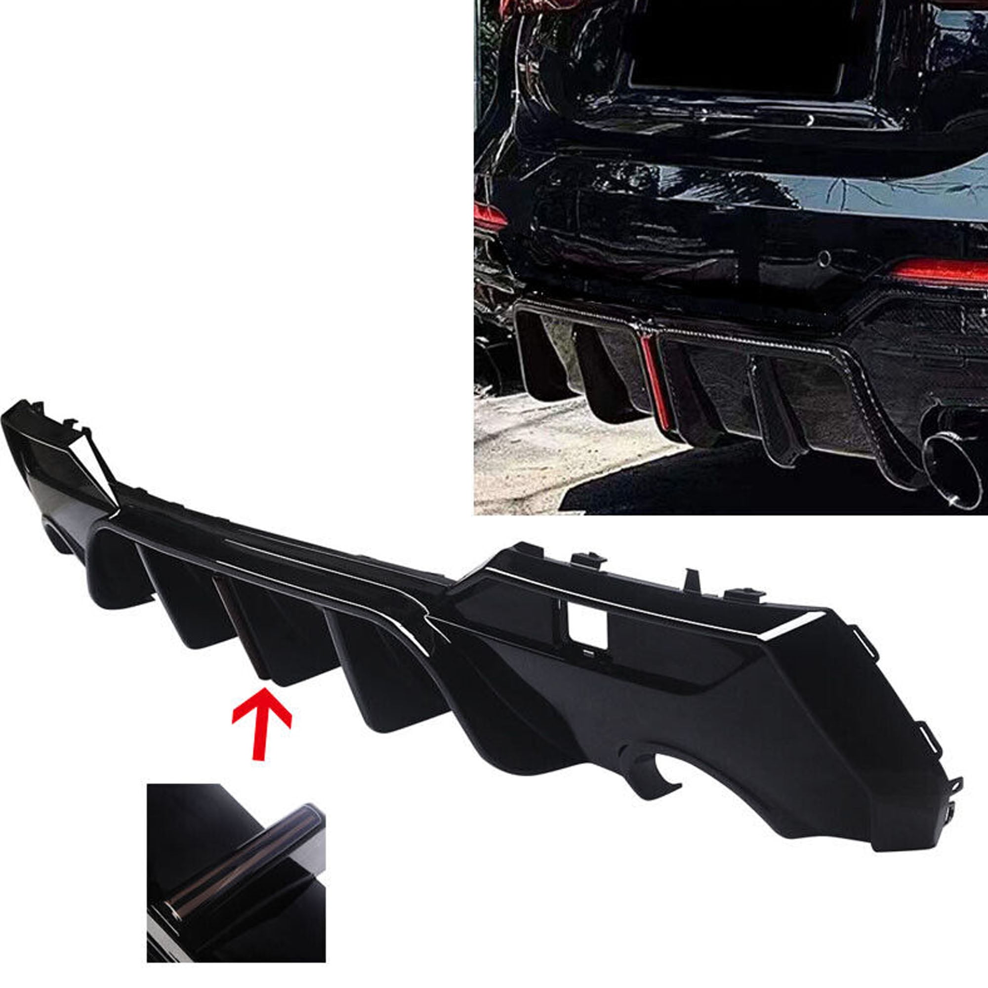 NINTE Rear Diffuser for 2021-2022 BMW 4 Series G22 G23 m-Sport With LED ...