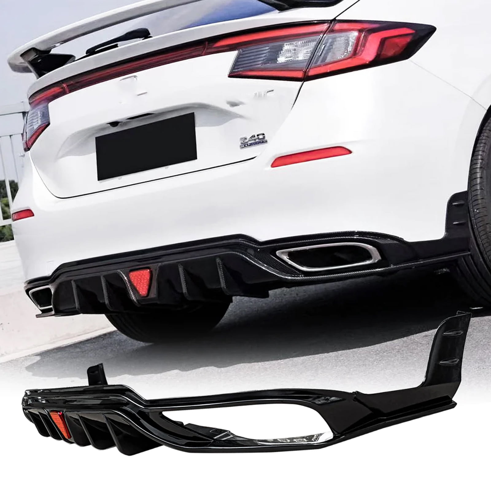 NINTE Rear Diffuser for 2022-2023 11th Gen Honda Civic Hatchback Rear ...