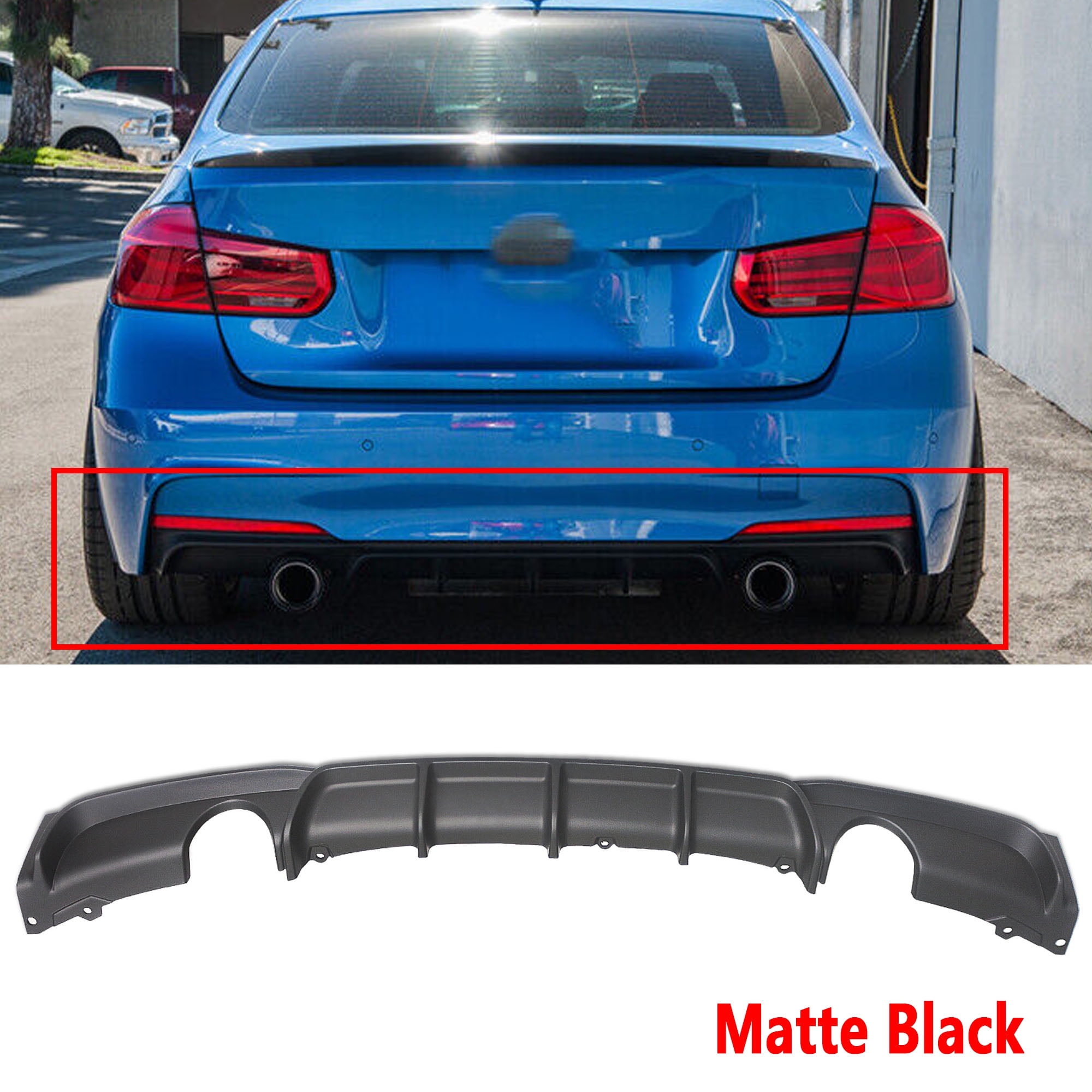 NINTE Rear Diffuser for BMW 3 Series F30 F31 2012-2018 M Sport Matte ...