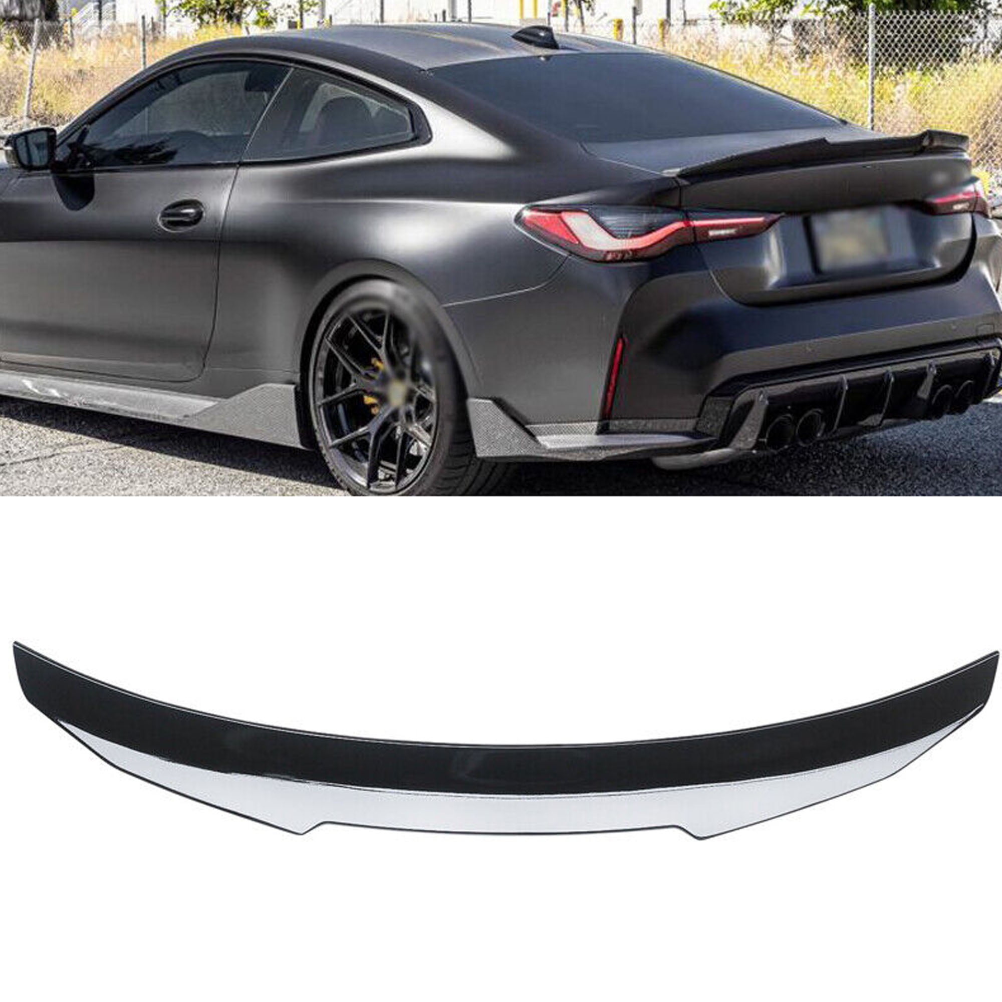 NINTE Rear Spoiler 2021 2022 BMW 4 Series G22 M4 G82 PSM Style Gloss ...