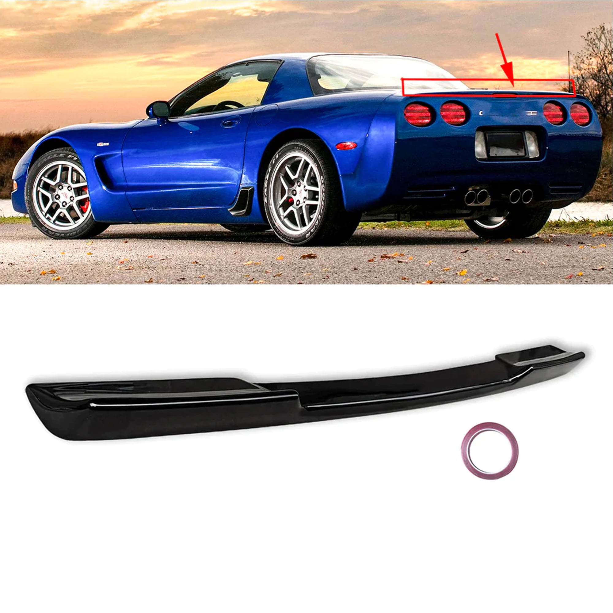 NINTE Rear Spoiler for 1997-2004 Chevrolet Corvette C5 ABS ZR1 Extended ...
