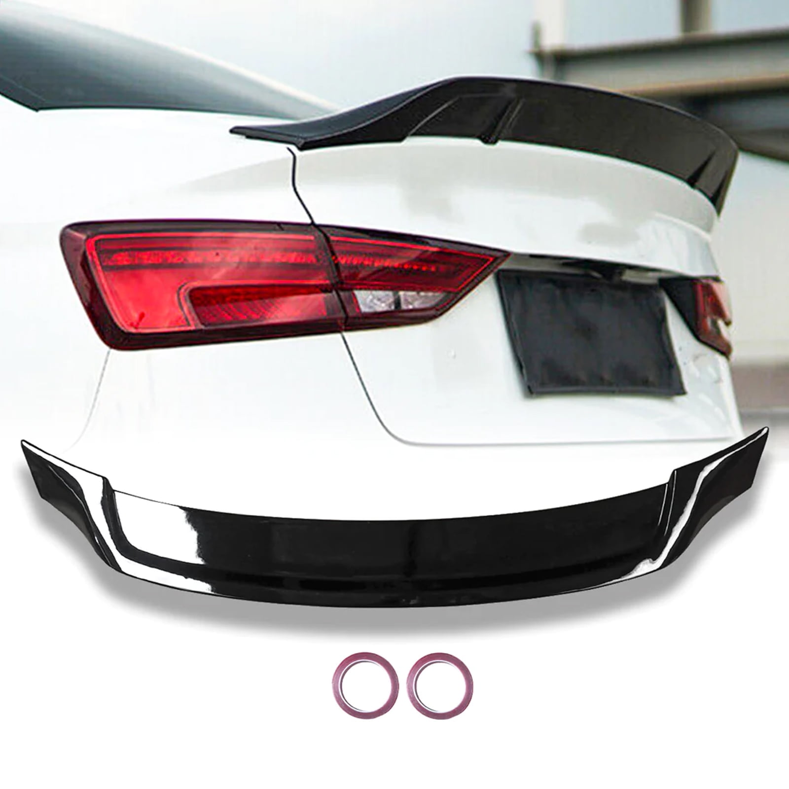 NINTE Rear Spoiler for 2014-2020 Audi A3 S3 Gloss Black R Style Trunk ...