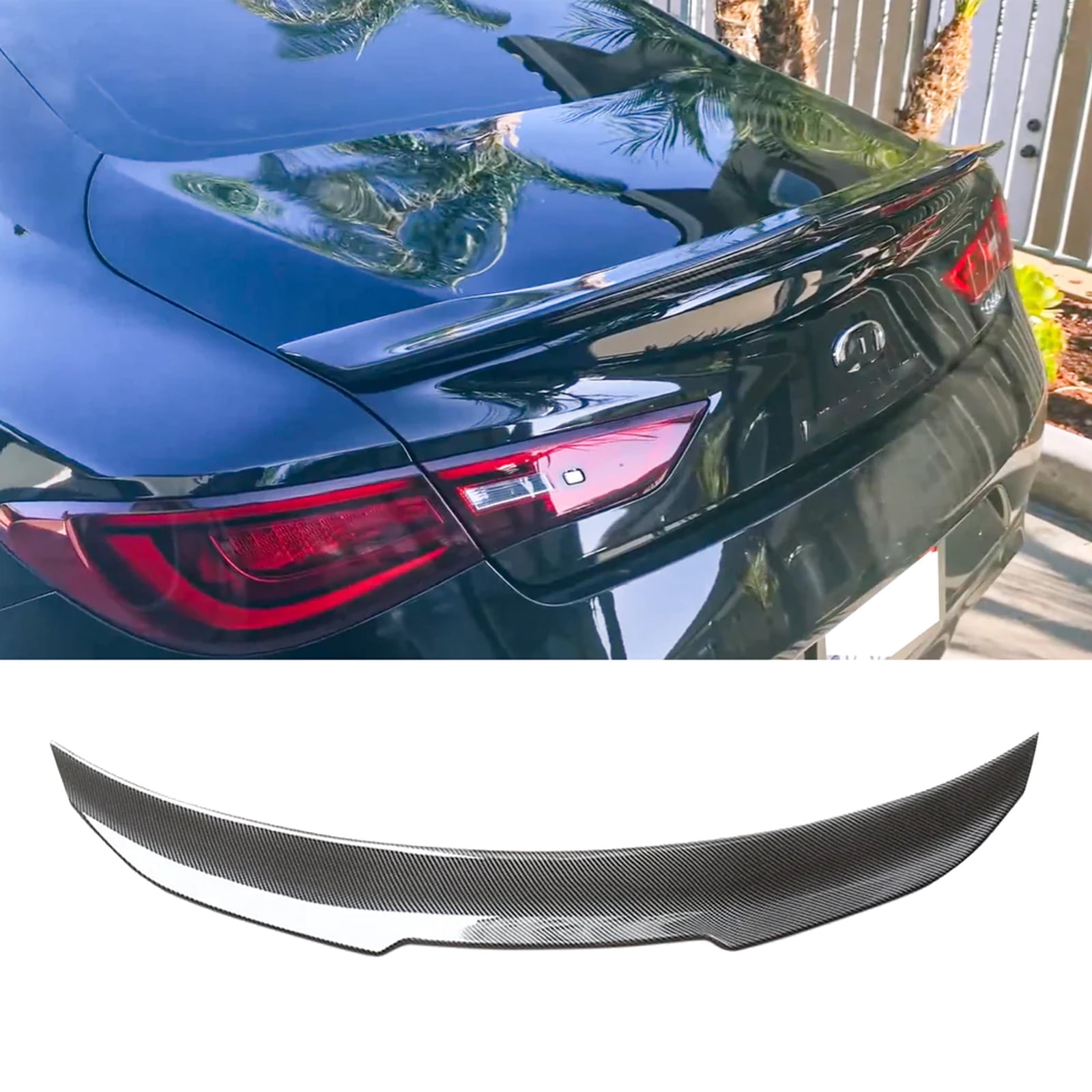 NINTE Rear Spoiler for 2017-2023 Infiniti Q60 ABS Trunk Spoiler Wing ...