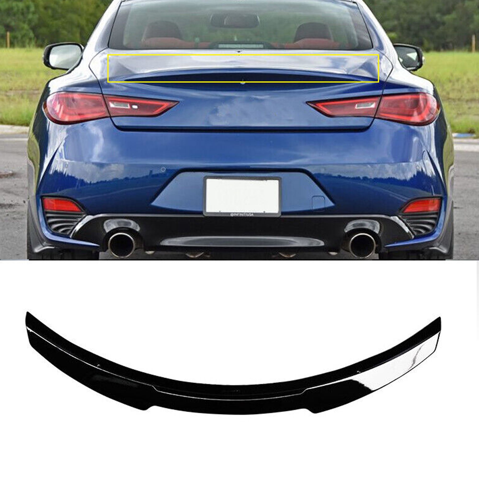 NINTE Rear Spoiler for 2017-2023 Infiniti Q60 Q60S Wing Trunk Lid Gloss ...