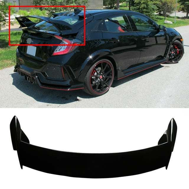 NINTE Accessories: Gloss Black Rear Trunk Lid Wing Spoiler for 2016-2021 Honda Civic Hatchback ...