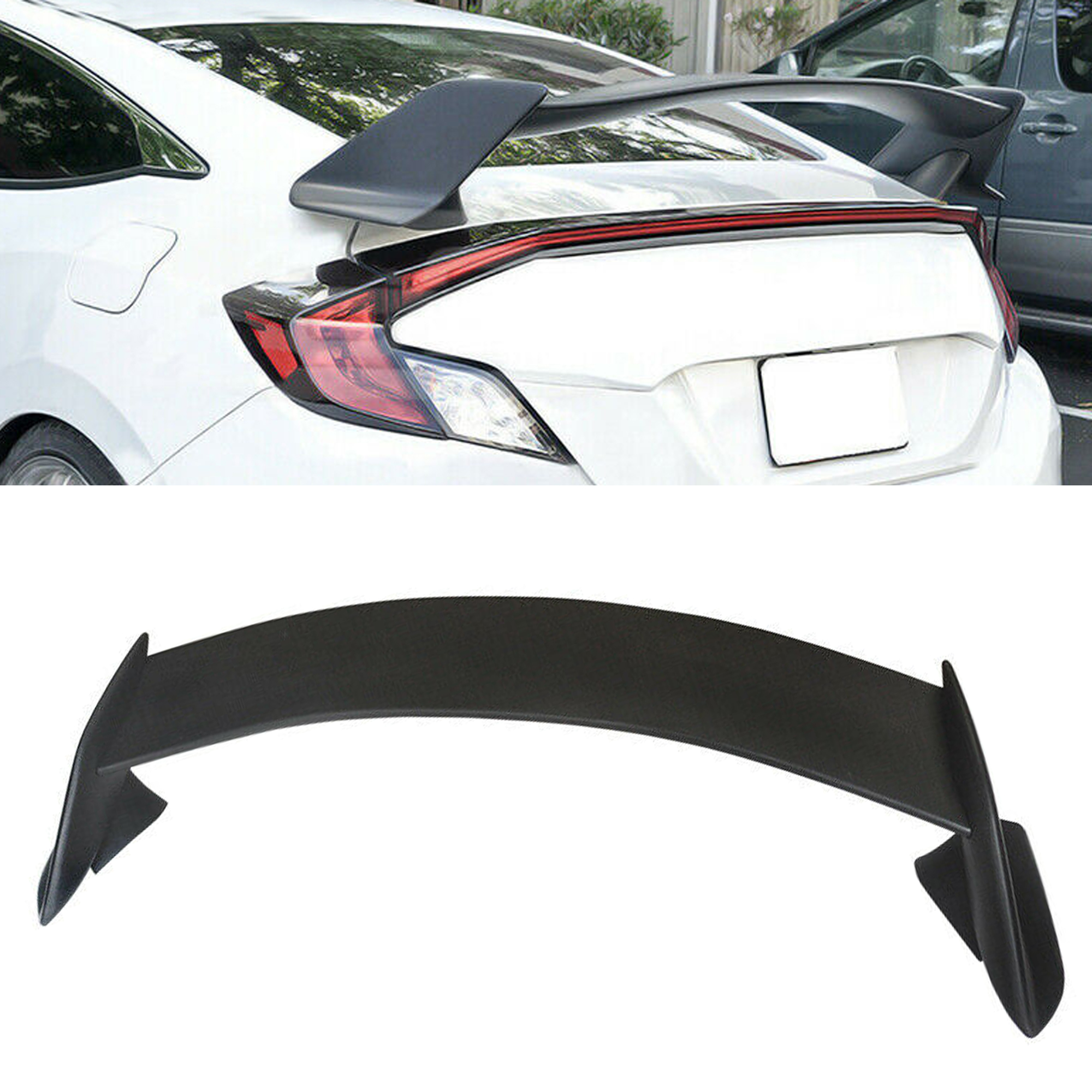 FITS 2012-2015 HONDA CIVIC SEDAN GLOSSY BLACK RS STYLE HIGHKICK TRUNK ...