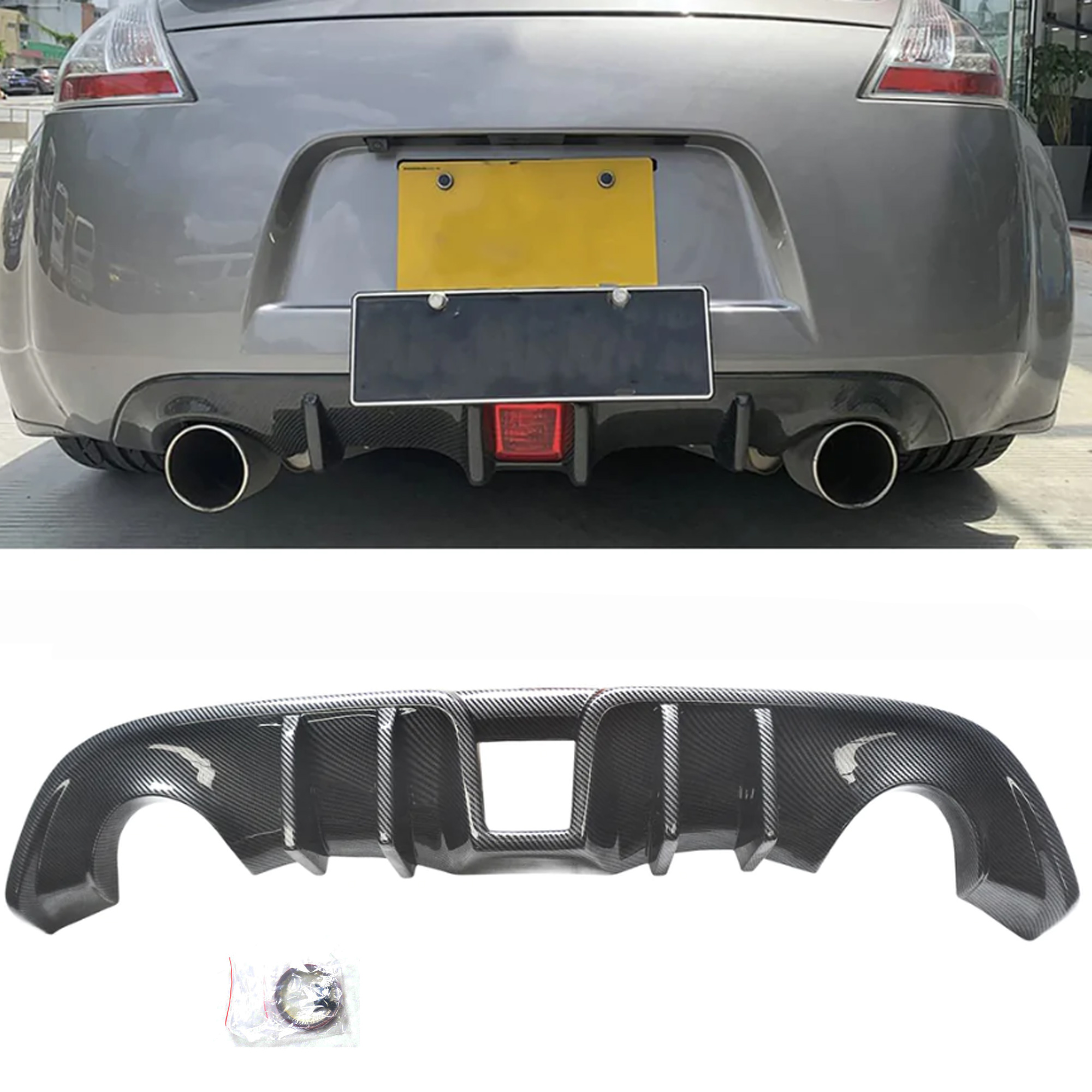 NINTE Rear Valance Diffuser for 2009-2020 Nissan 370Z Z34 Coupe Carbon ...